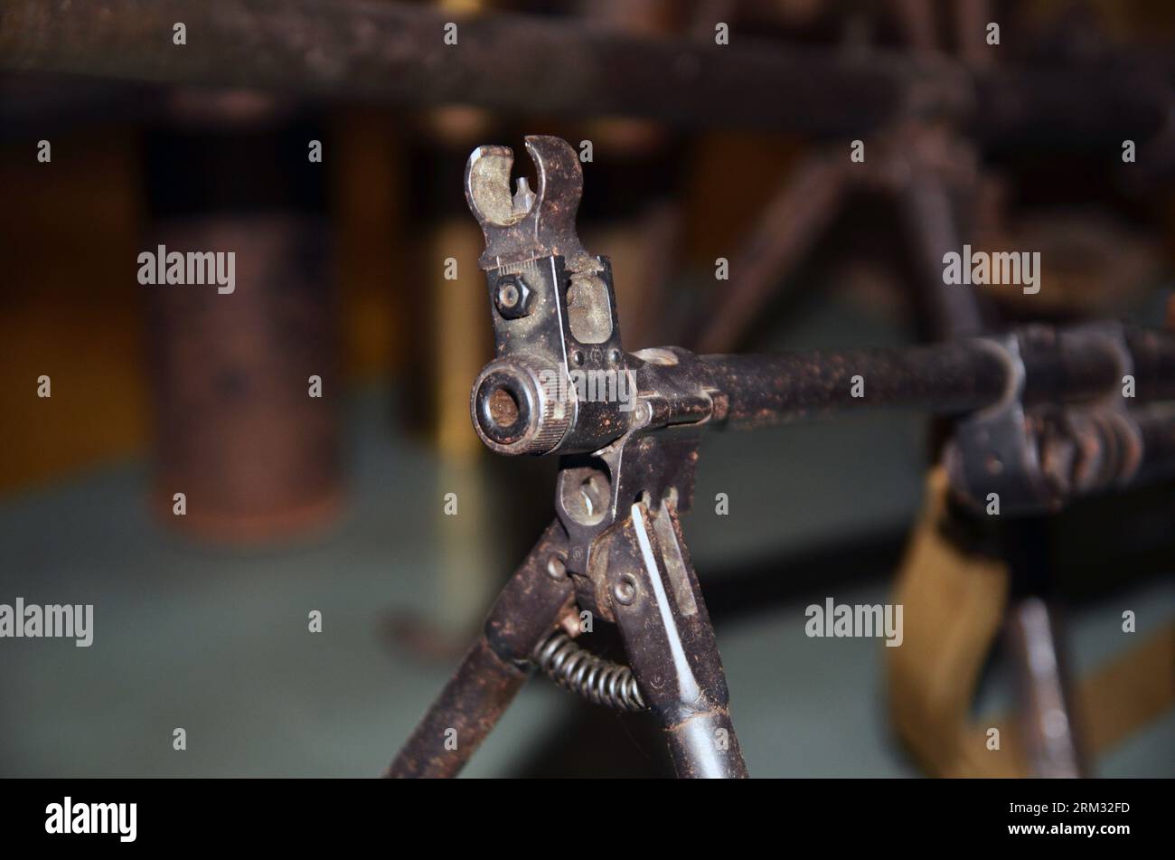 Old retro gun muzzle, Soviet machine gun of the World war II Stock ...