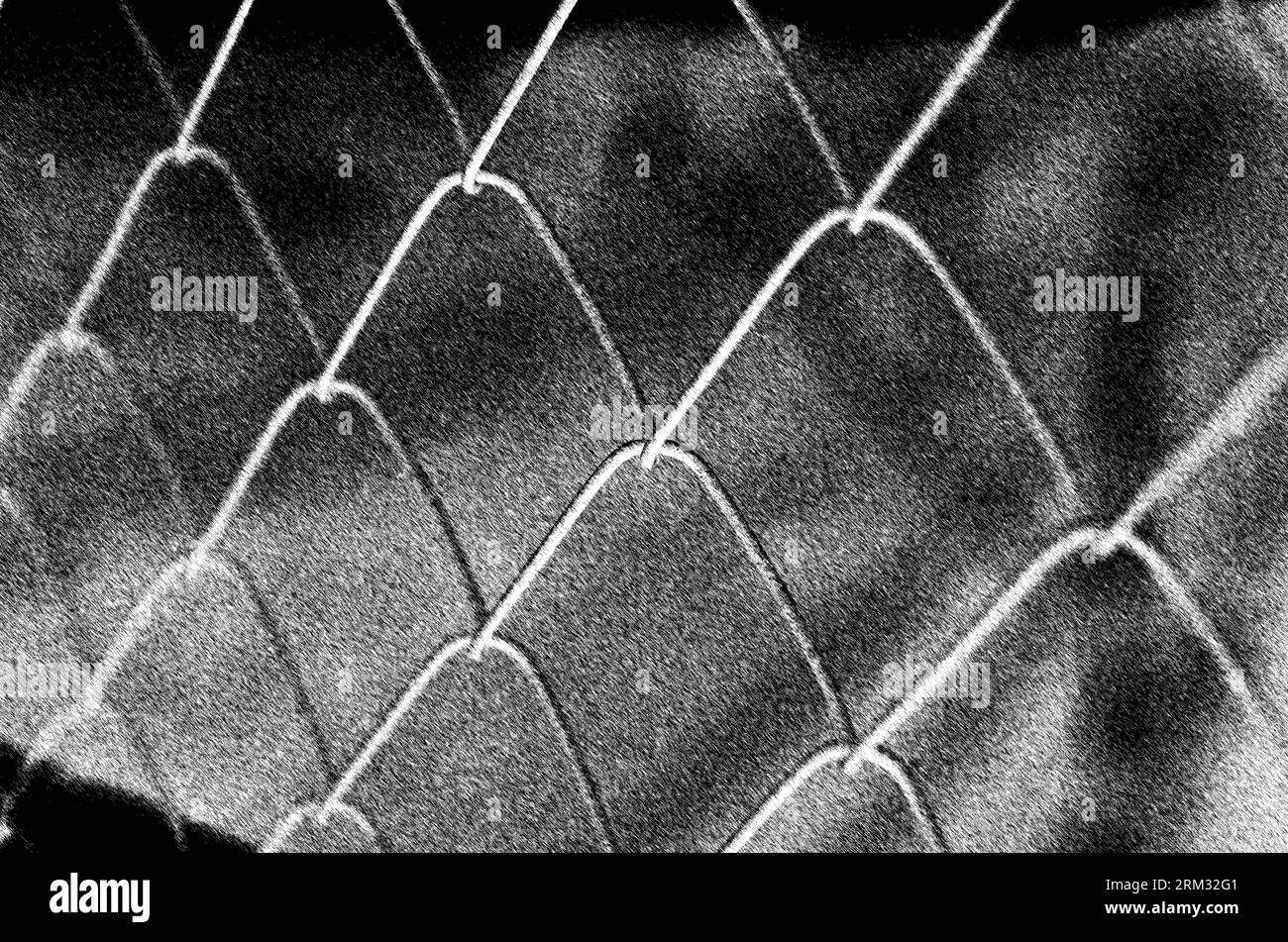 Old rusty chain link grid fence close view, prison concept illustration ...