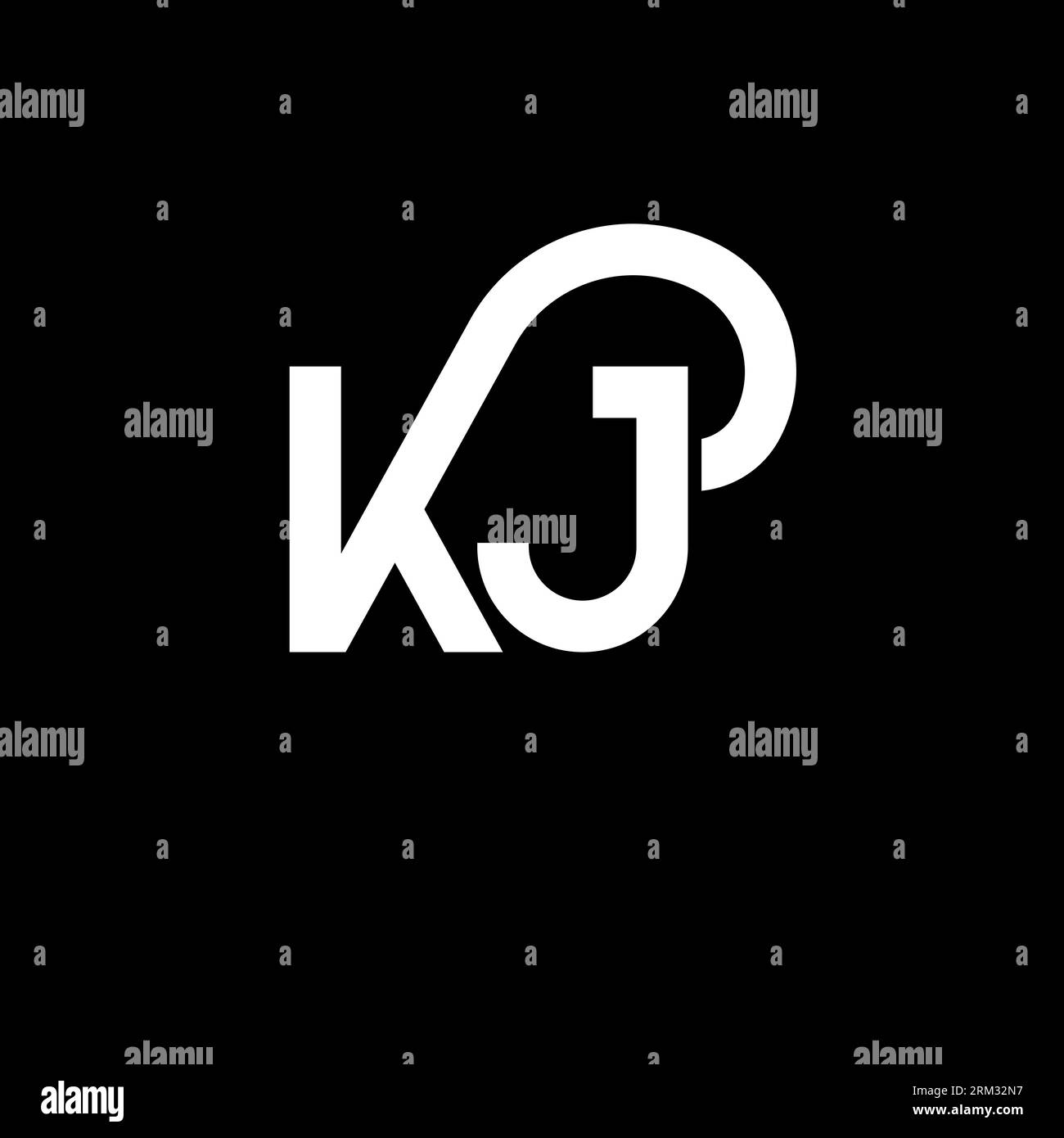 KJ letter logo design on black background. KJ creative initials letter ...