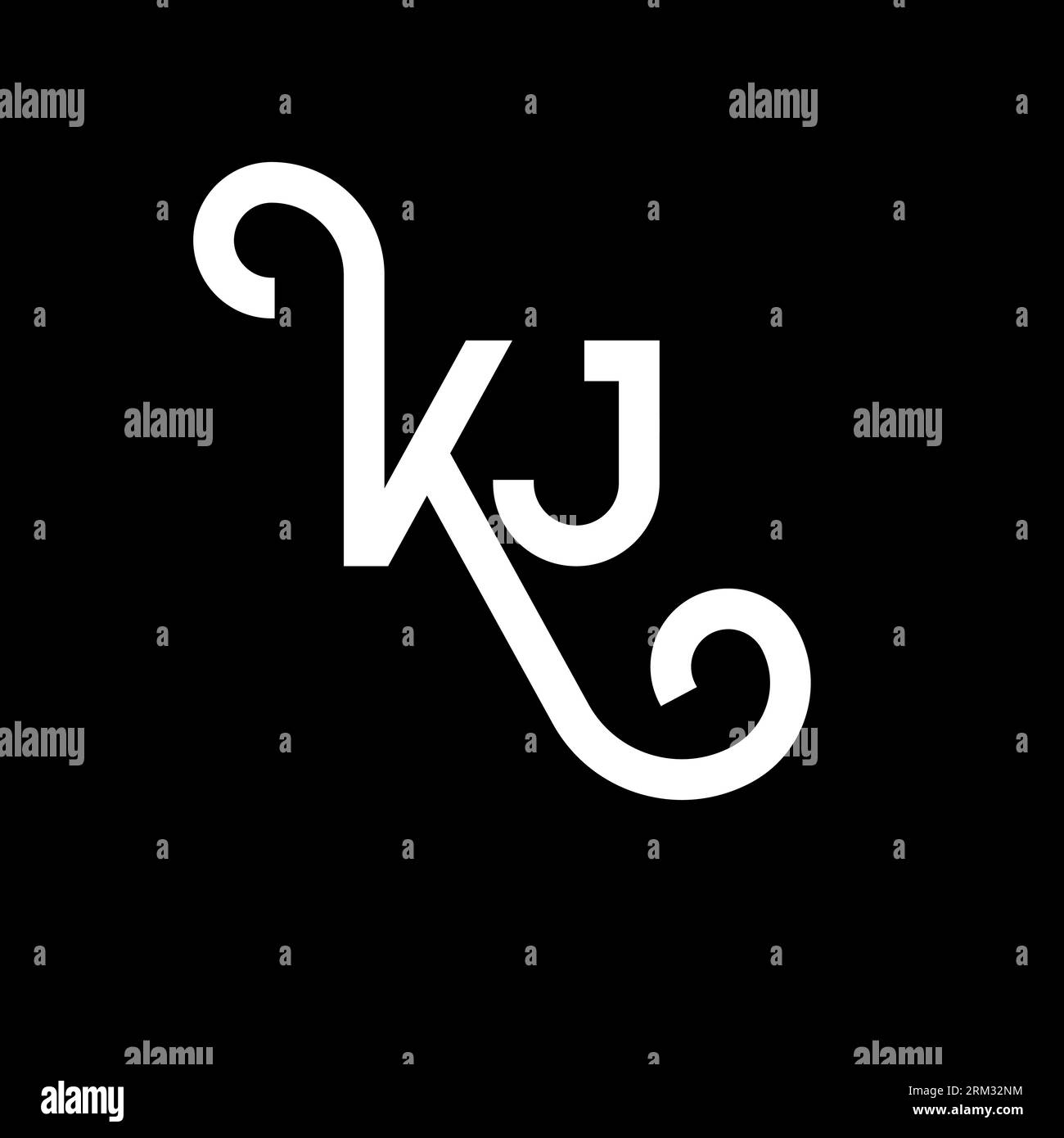 KJ letter logo design on black background. KJ creative initials letter ...