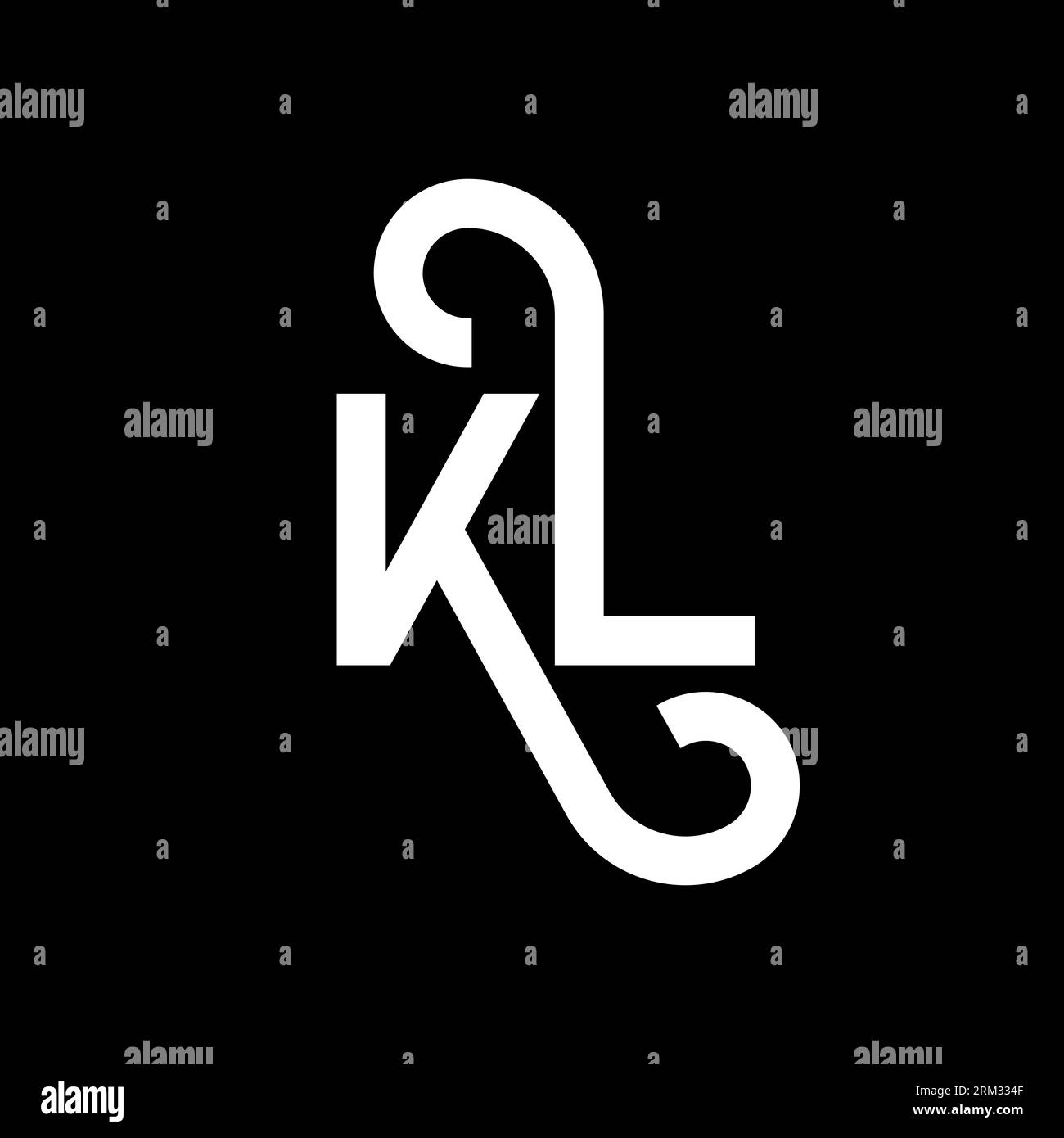 KL letter logo design on black background. KL creative initials letter ...