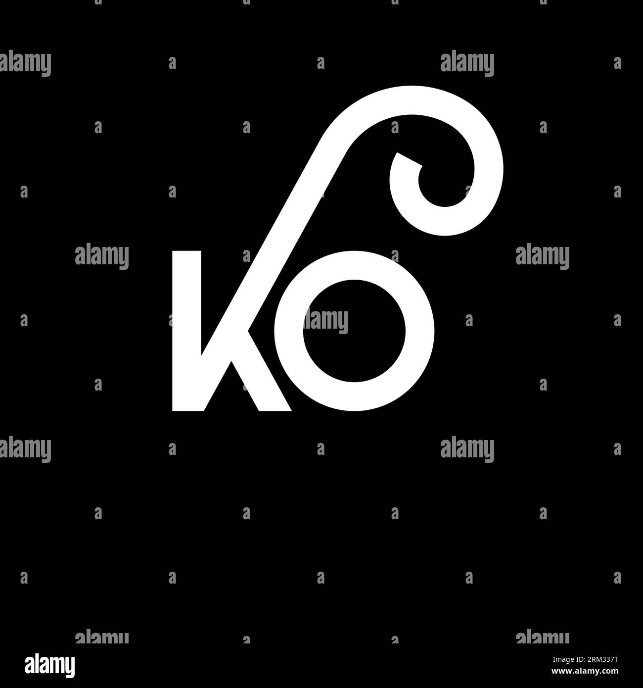 KO letter logo design on black background. KO creative initials letter ...