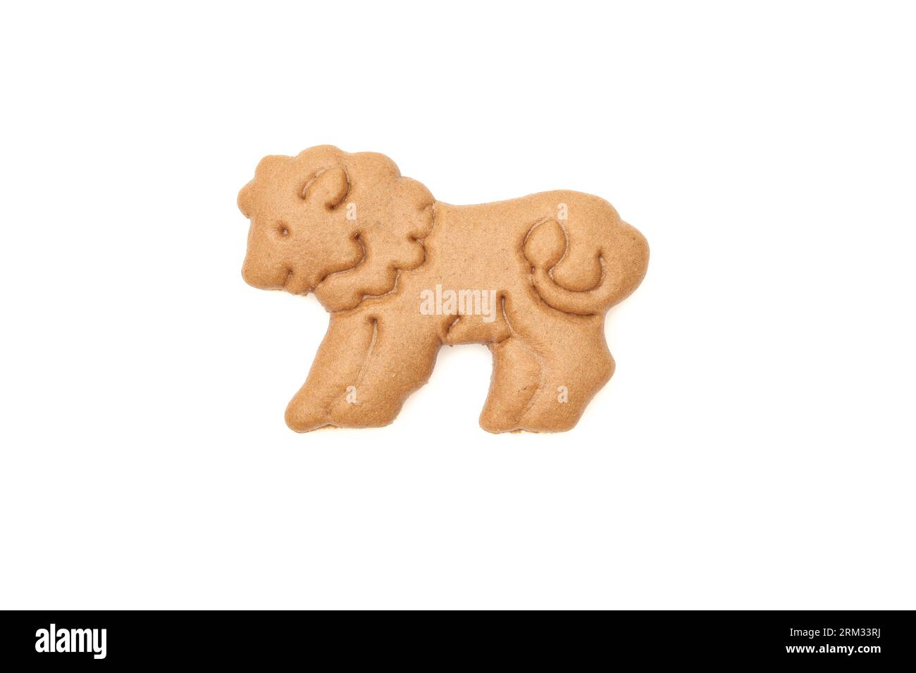 Single lion shaped biscuit cookie isolated on white background Stock ...