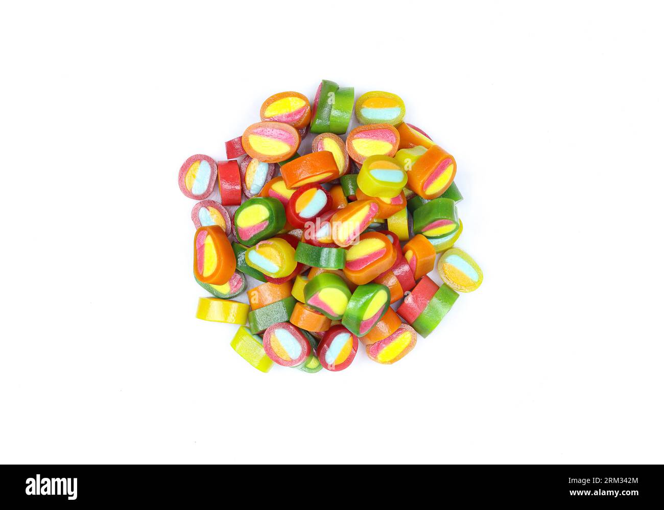 Pile of multicolored gummy candies isolated on white background Stock ...