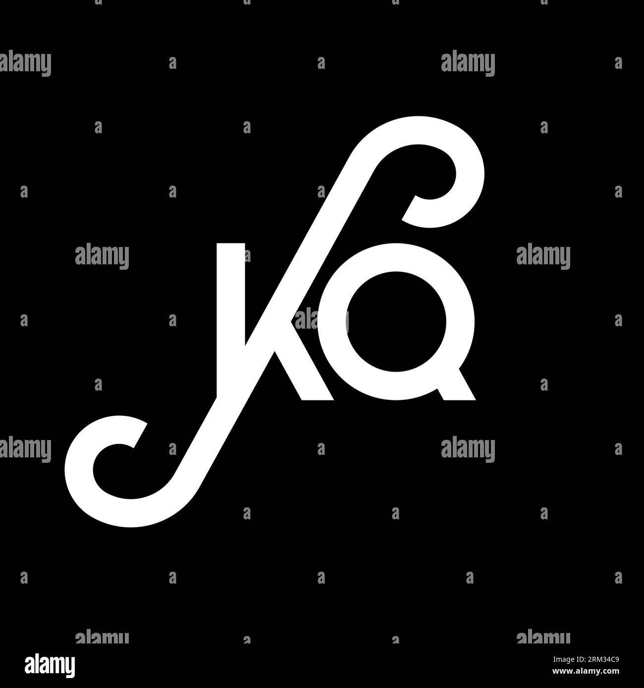 KQ letter logo design on black background. KQ creative initials letter ...