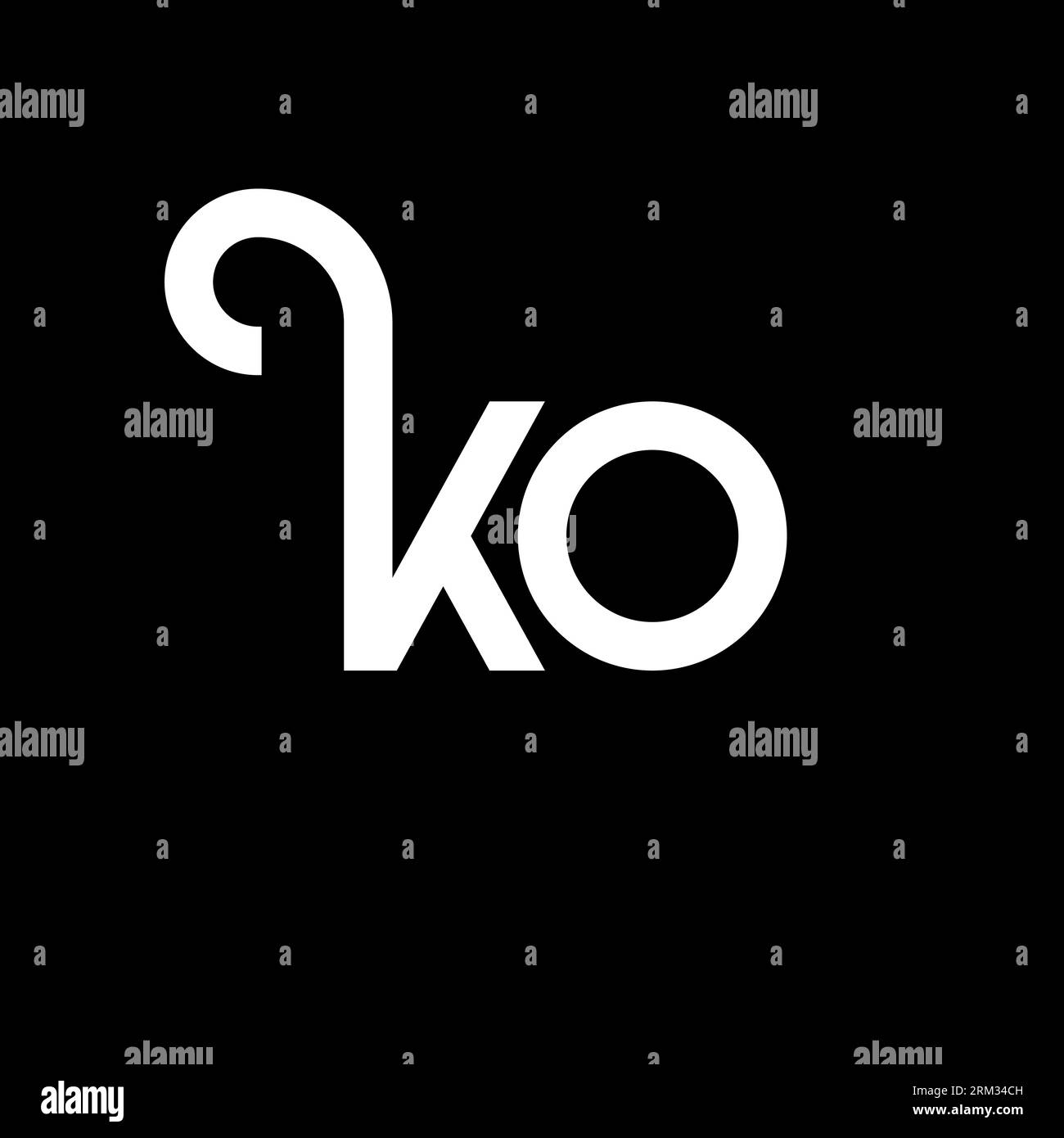 KO letter logo design on black background. KO creative initials letter ...