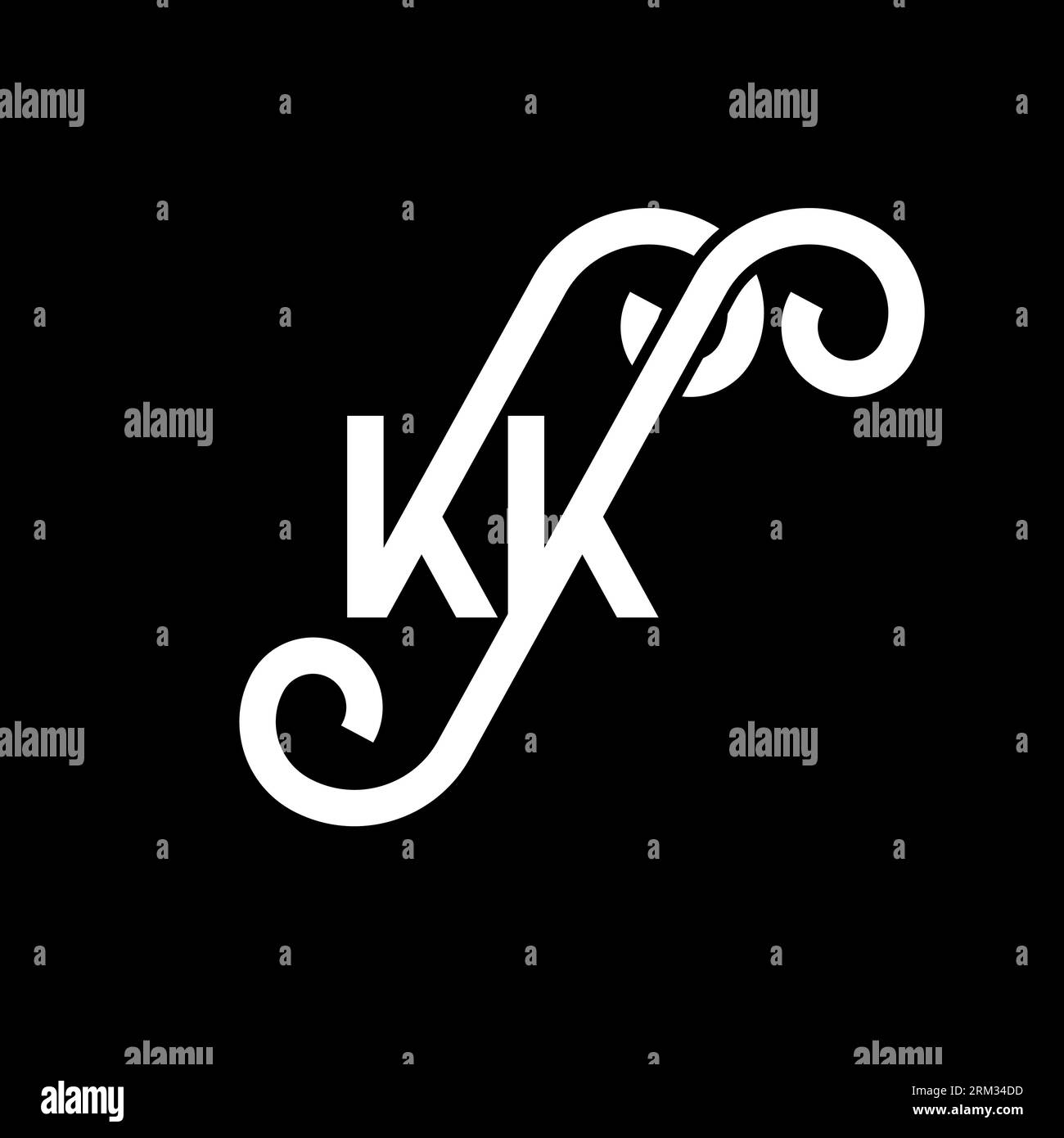 KK letter logo design on black background. KK creative initials letter ...
