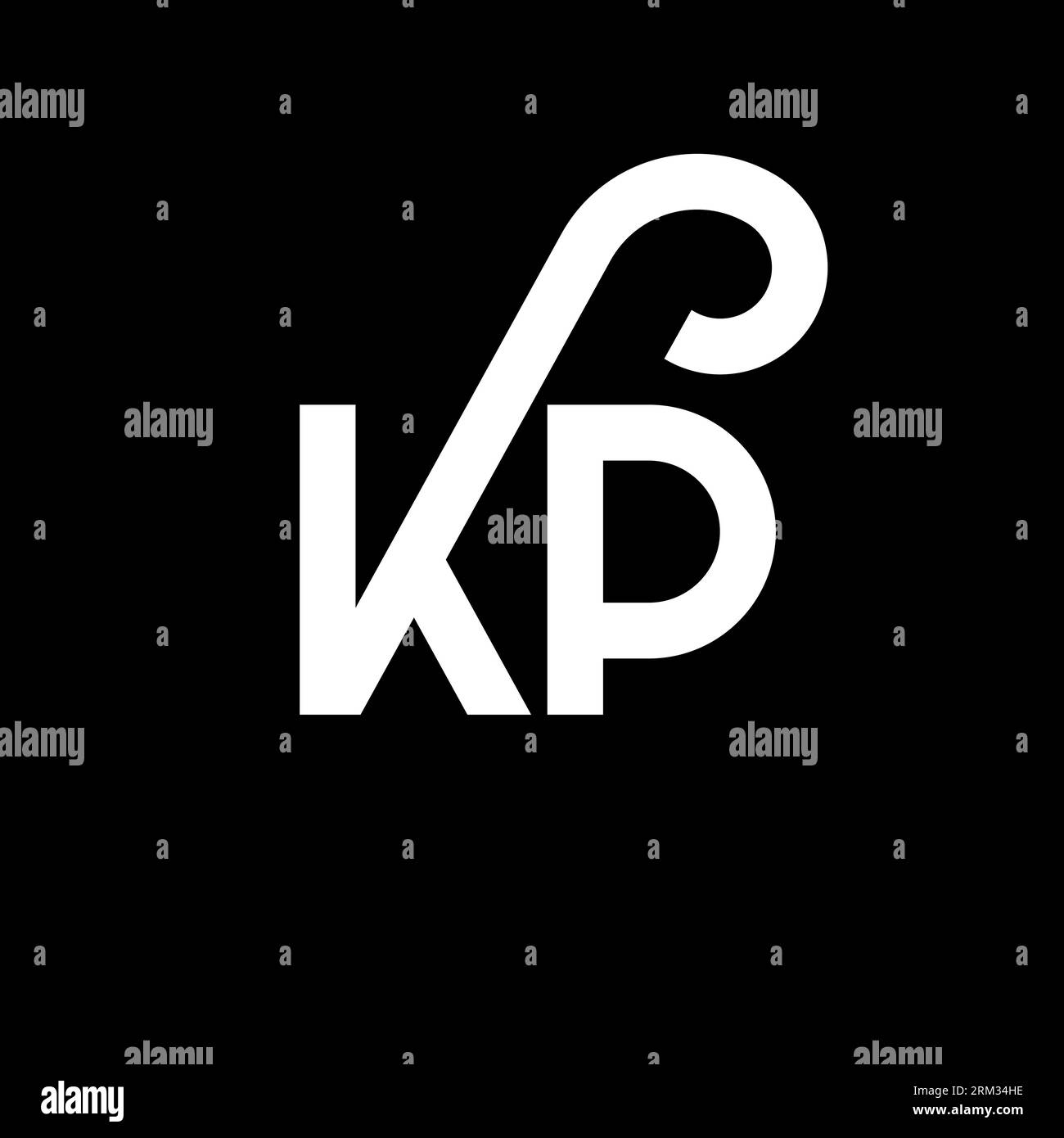 KP letter logo design on black background. KP creative initials letter ...