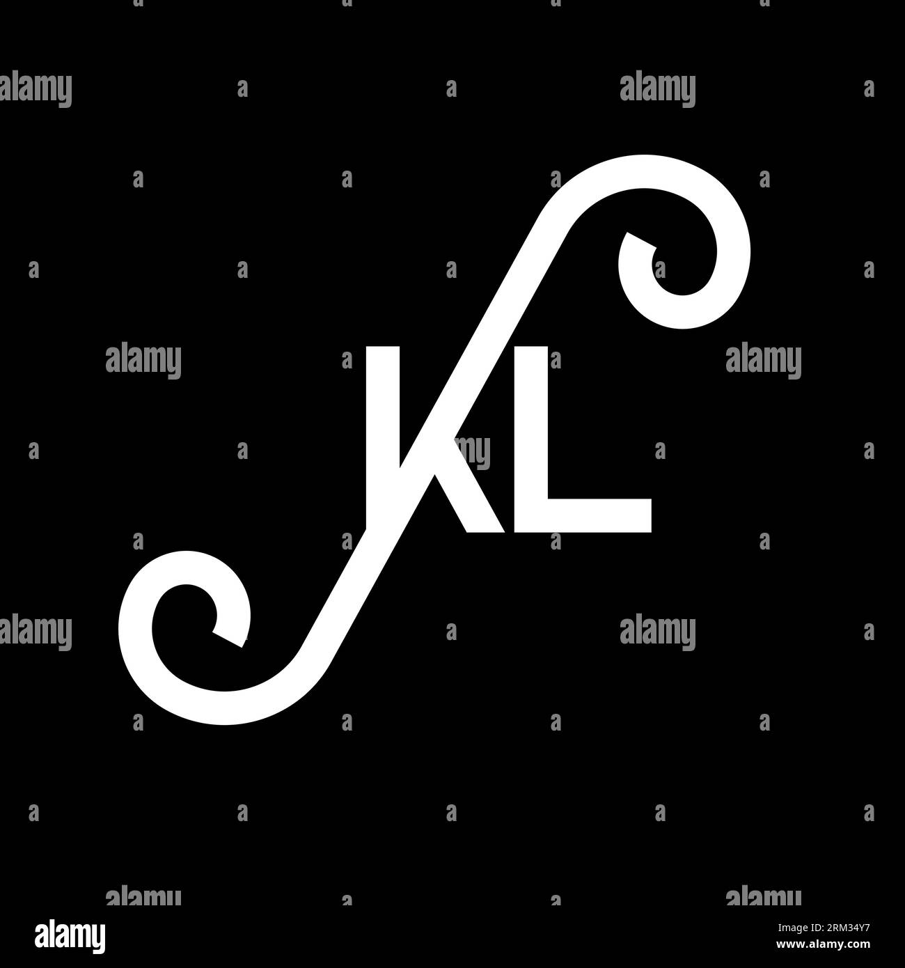 KL letter logo design on black background. KL creative initials letter ...