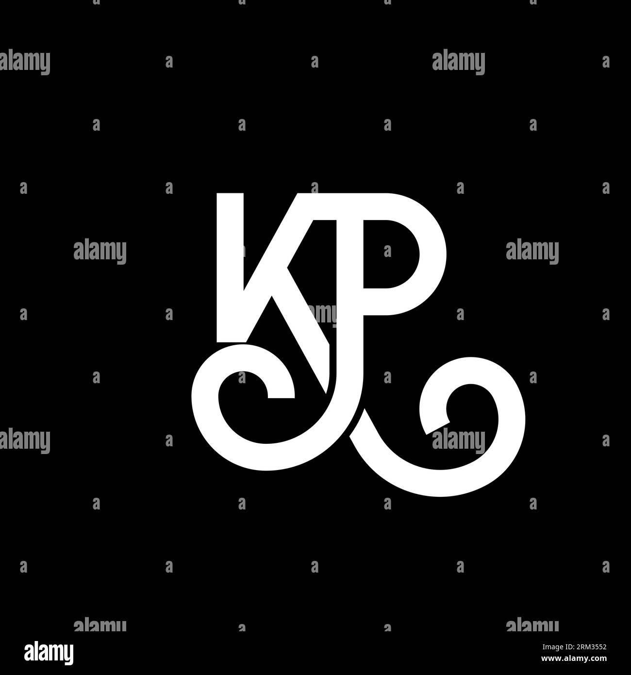 KP letter logo design on black background. KP creative initials letter ...