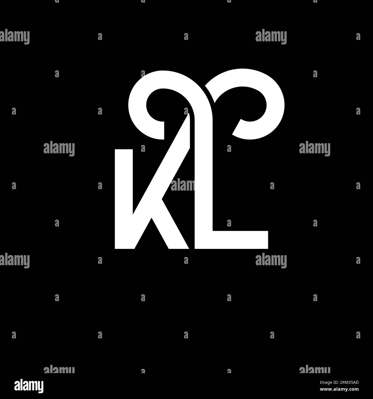 KL letter logo design on black background. KL creative initials letter ...