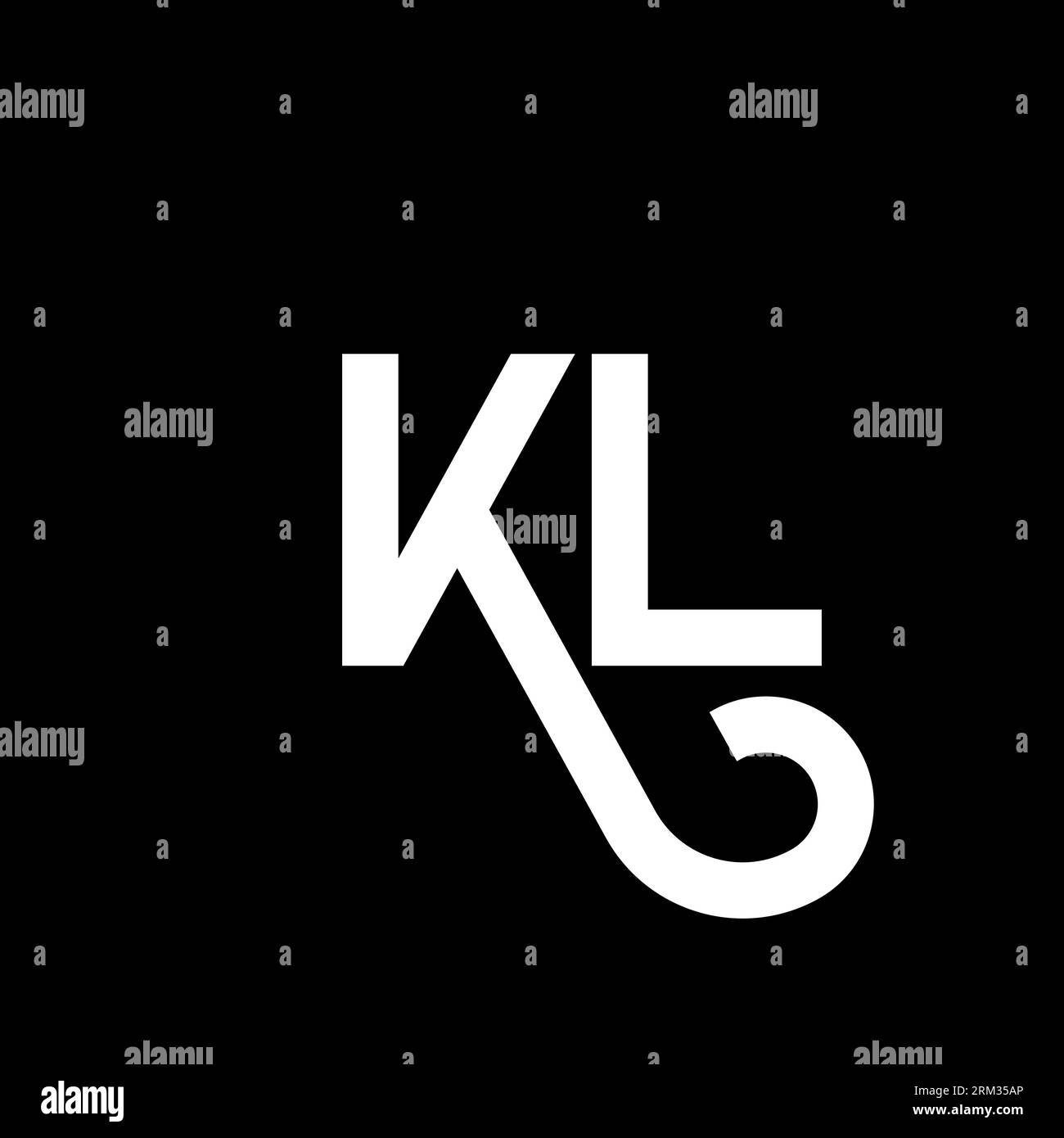 KL letter logo design on black background. KL creative initials letter ...