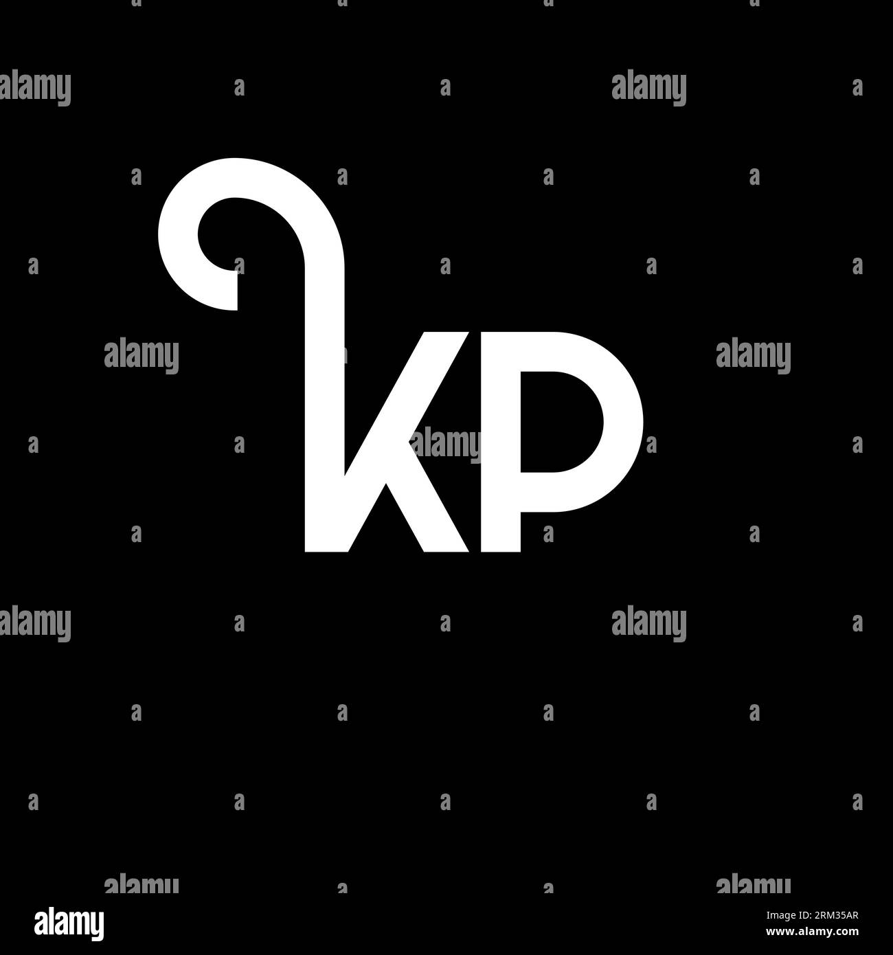 KP letter logo design on black background. KP creative initials letter ...