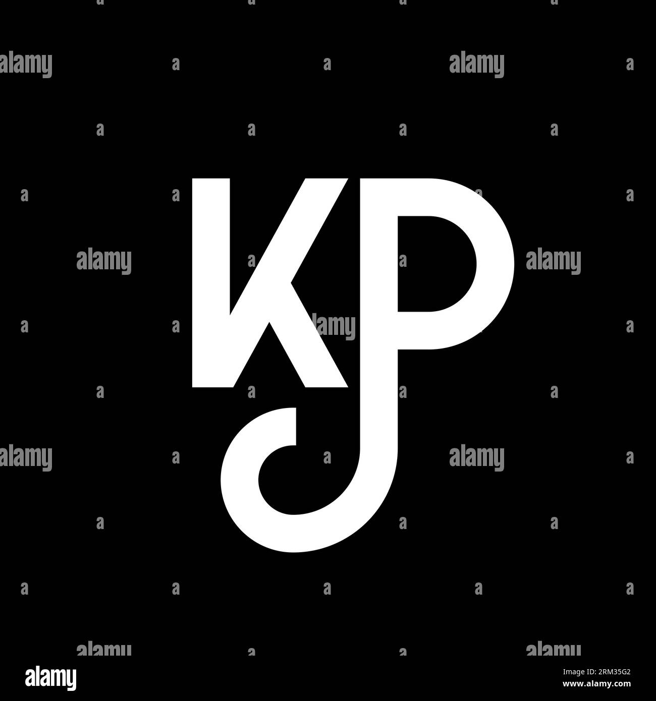 KP letter logo design on black background. KP creative initials letter ...