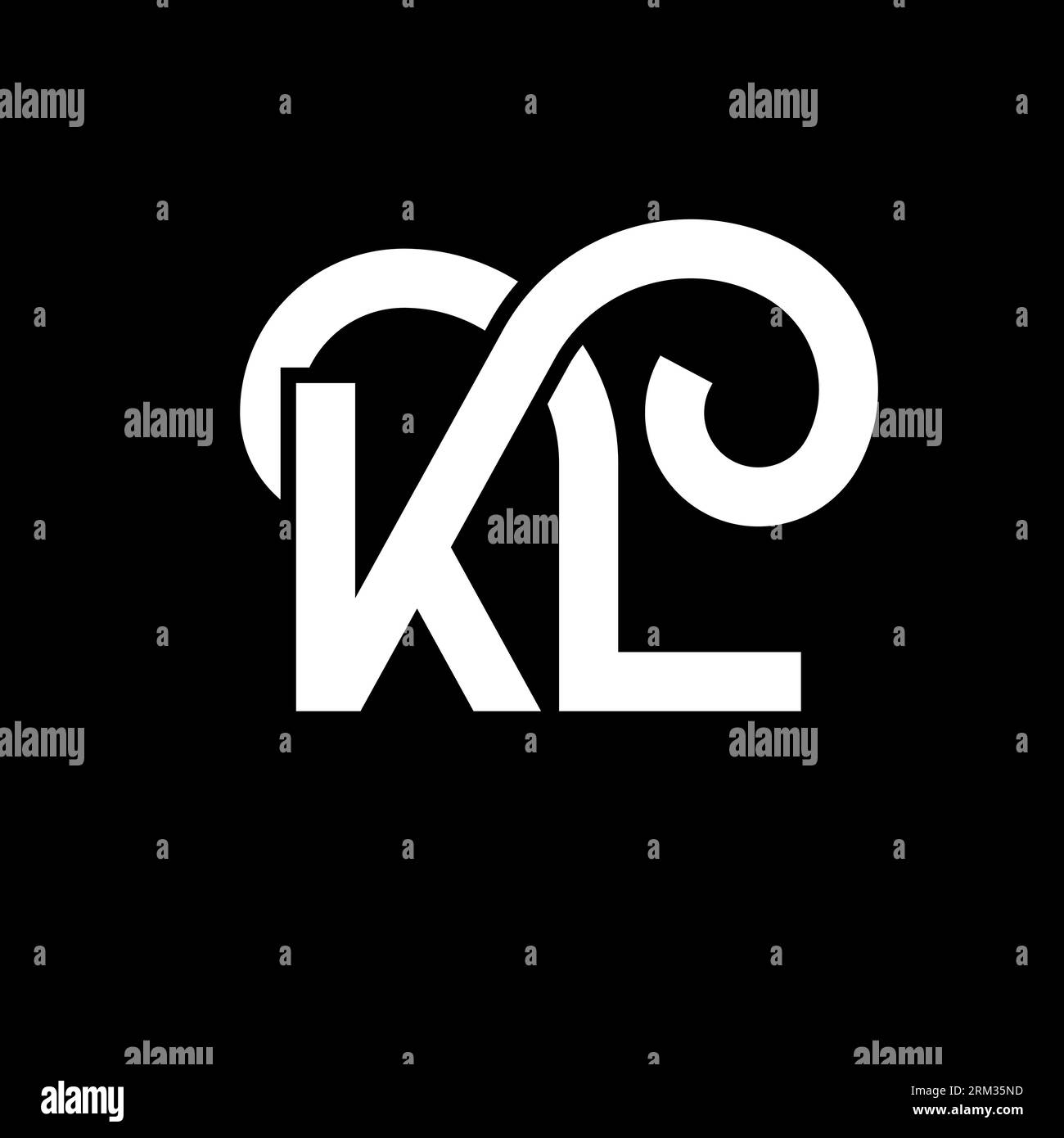 KL letter logo design on black background. KL creative initials letter ...