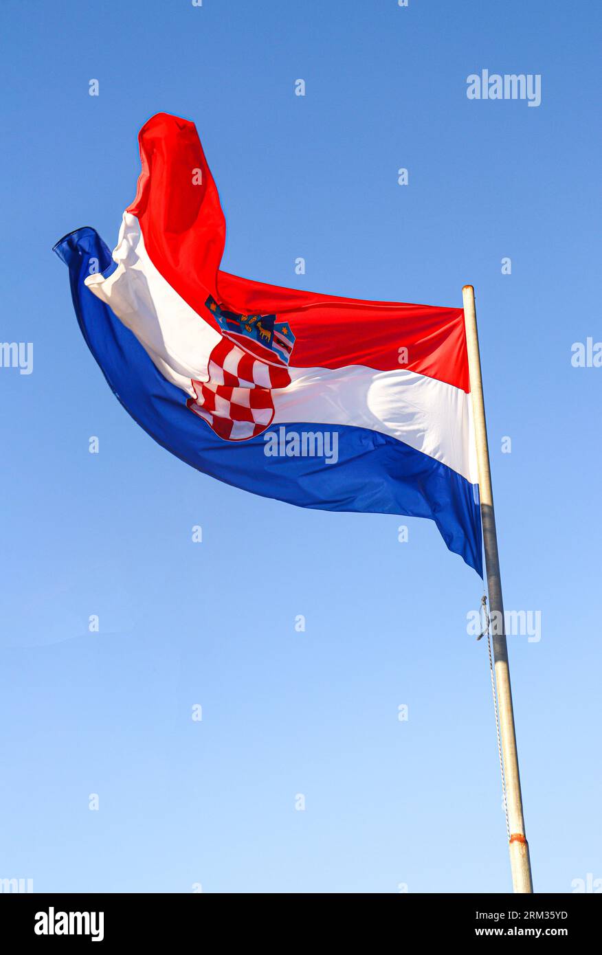 National flag croatia on flagpole hi-res stock photography and images ...