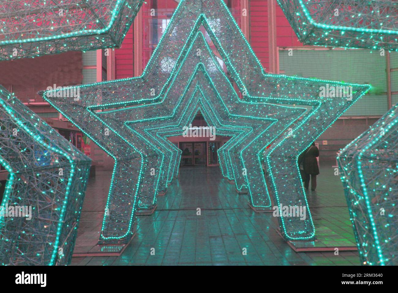New Year's Christmas decor Light corridor of light bulbs in the shape ...