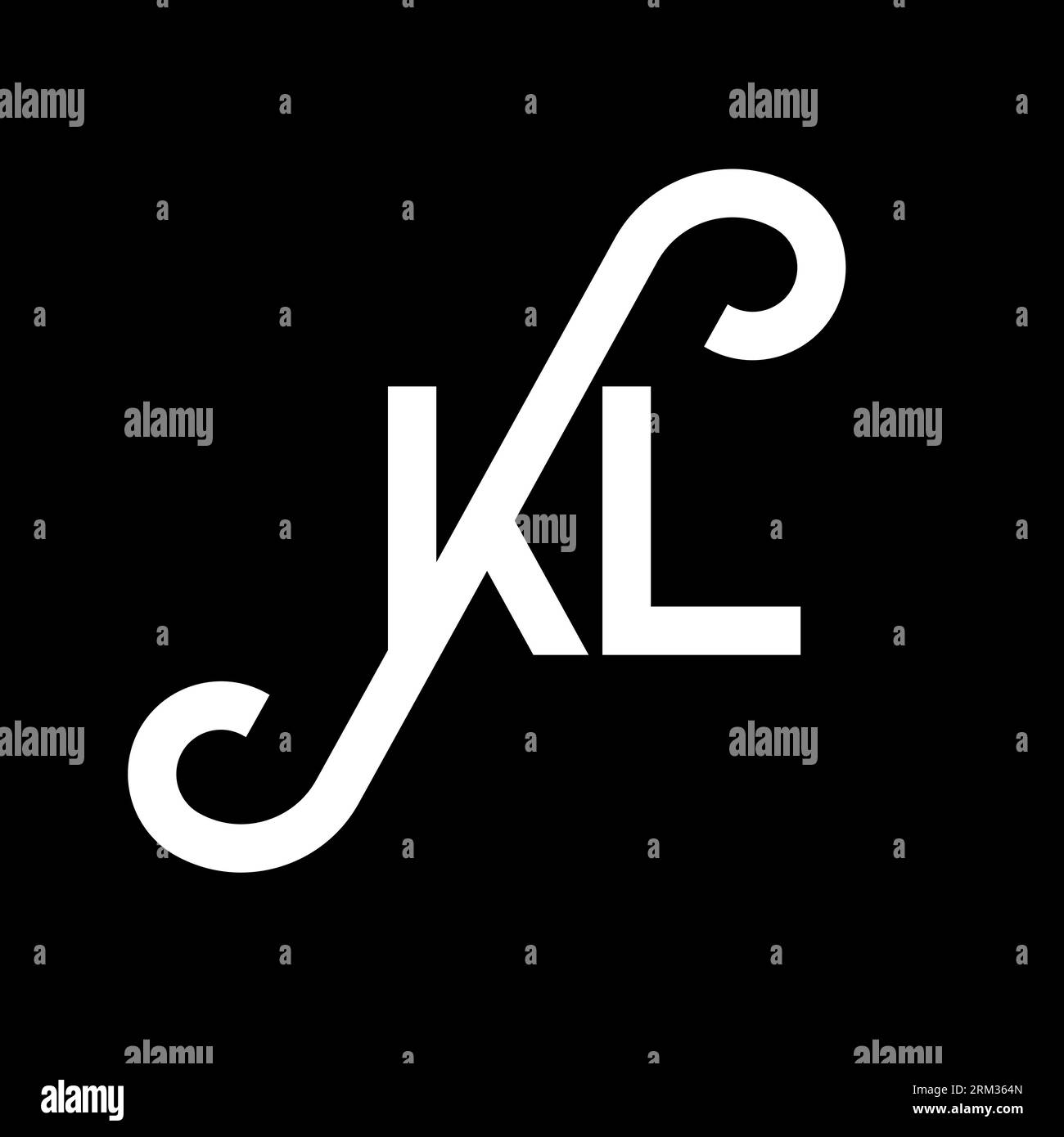 KL letter logo design on black background. KL creative initials letter ...
