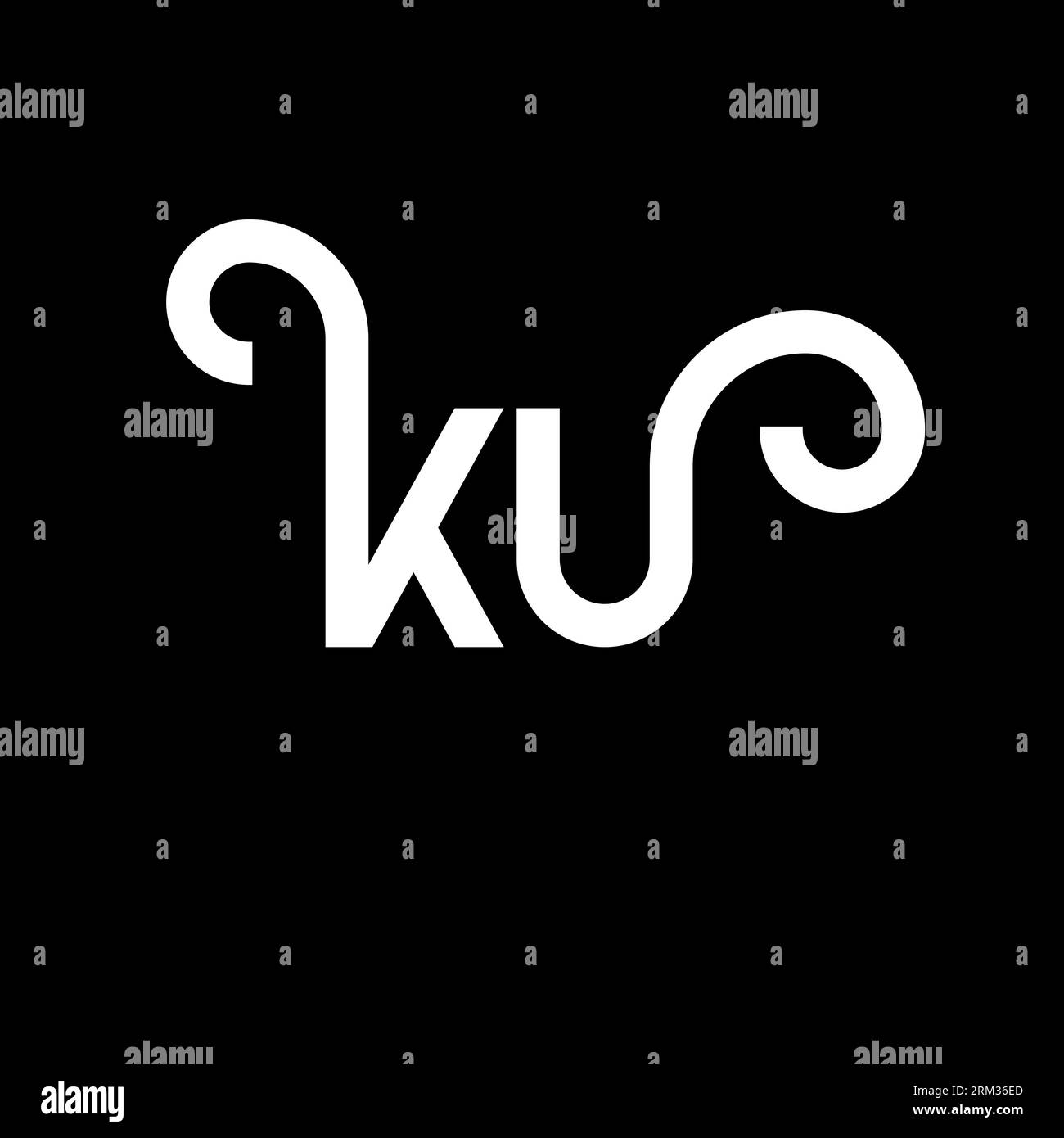 KU letter logo design on black background. KU creative initials letter ...