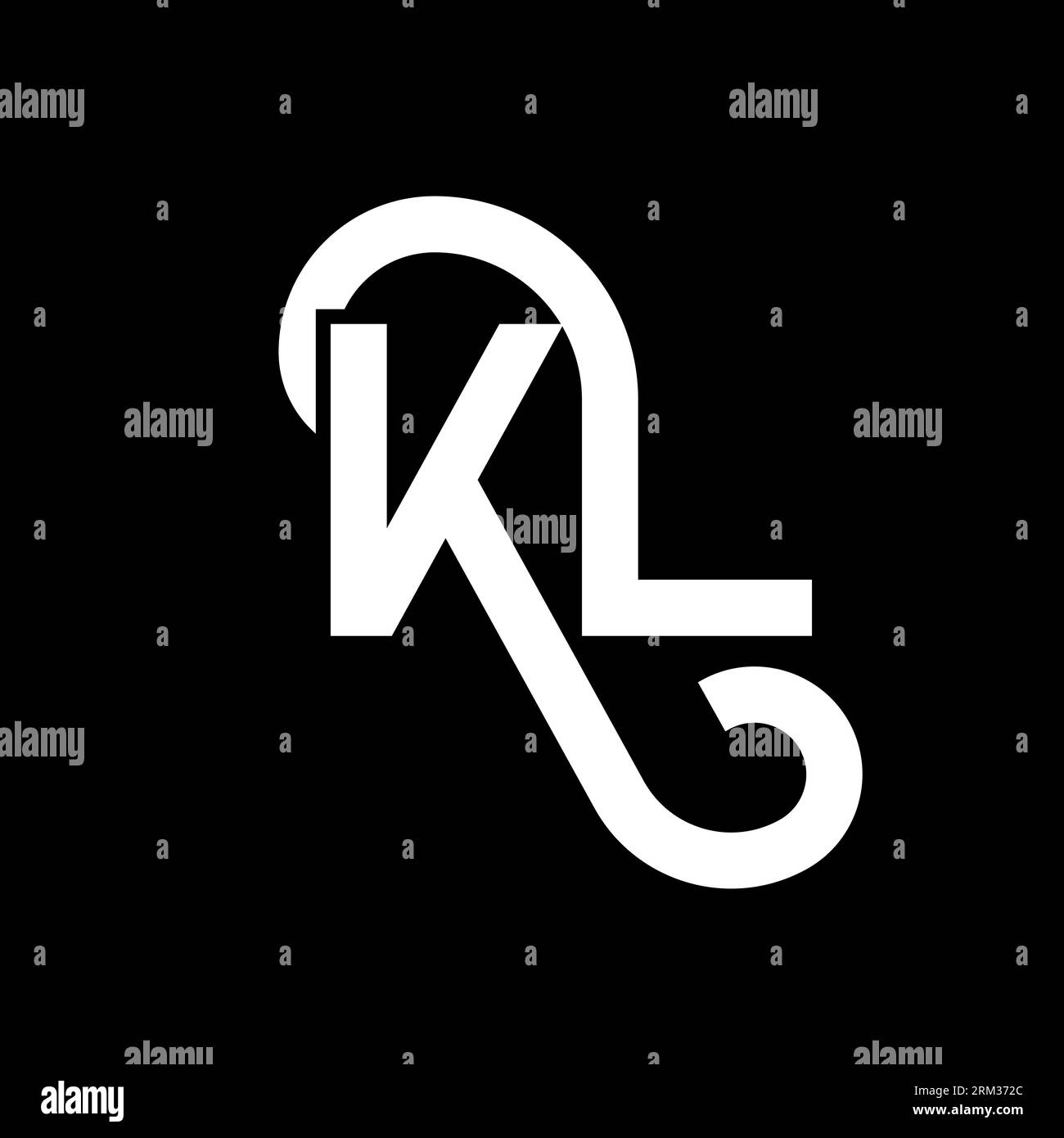KL letter logo design on black background. KL creative initials letter ...