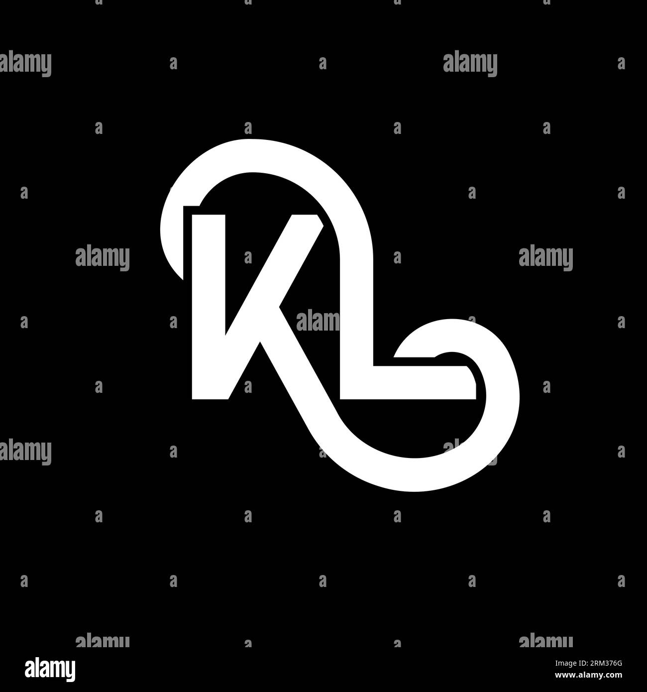 KL letter logo design on black background. KL creative initials letter ...