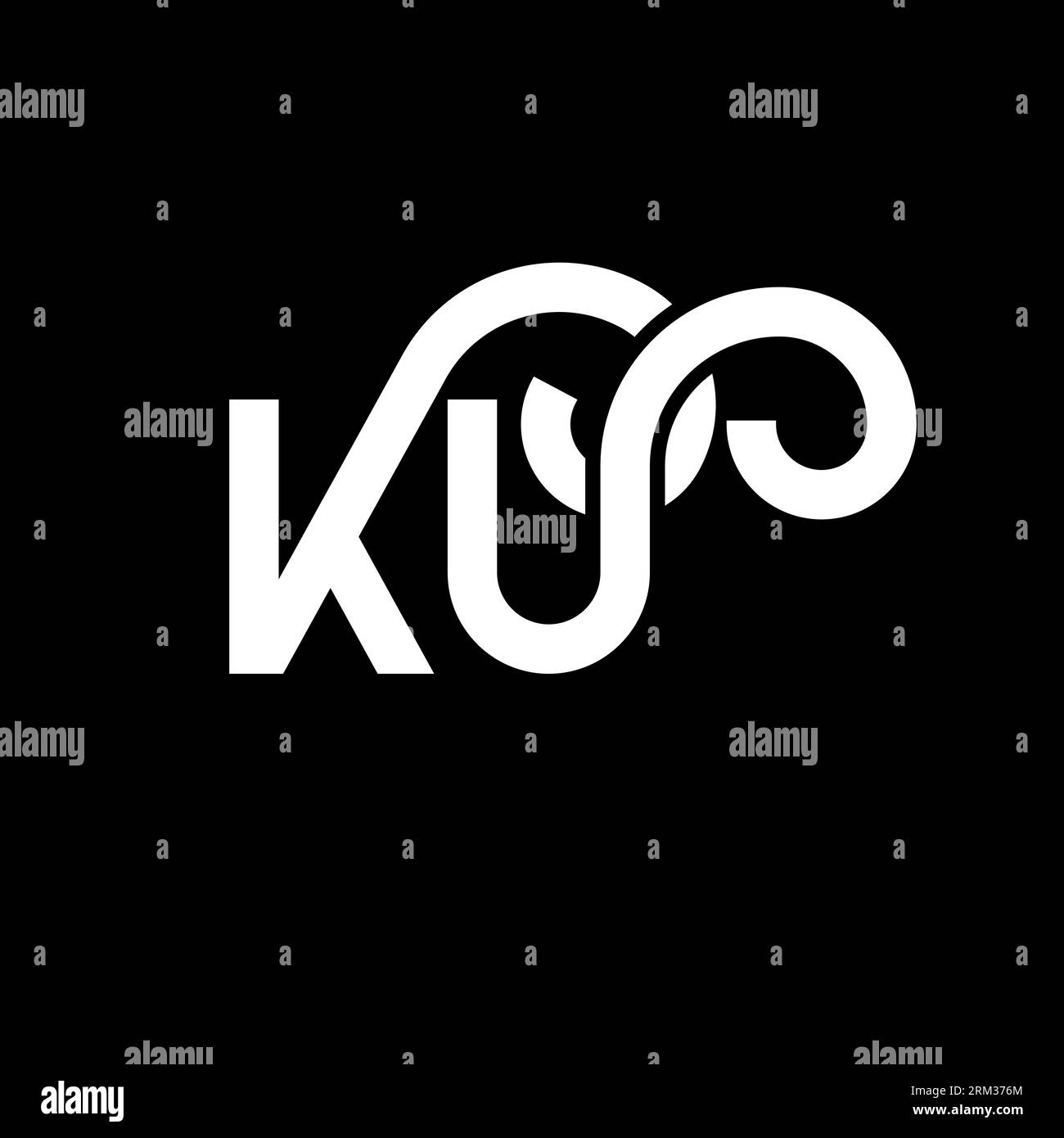 KU letter logo design on black background. KU creative initials letter ...