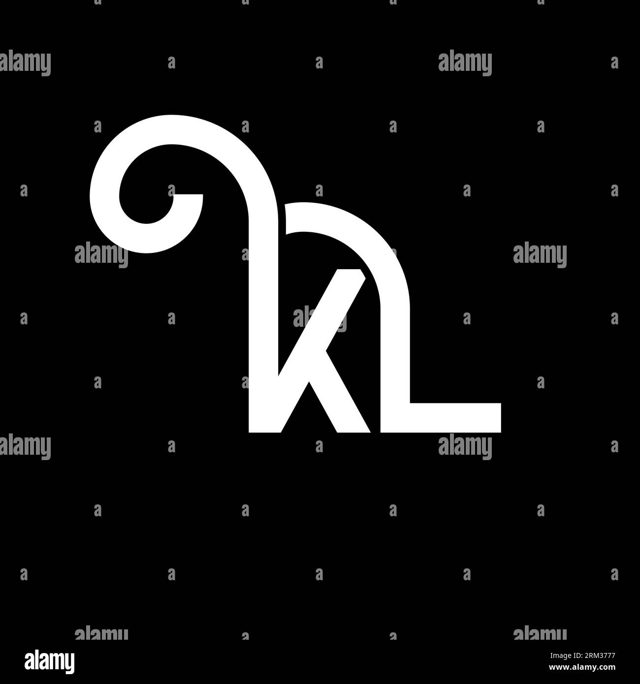KL letter logo design on black background. KL creative initials letter ...