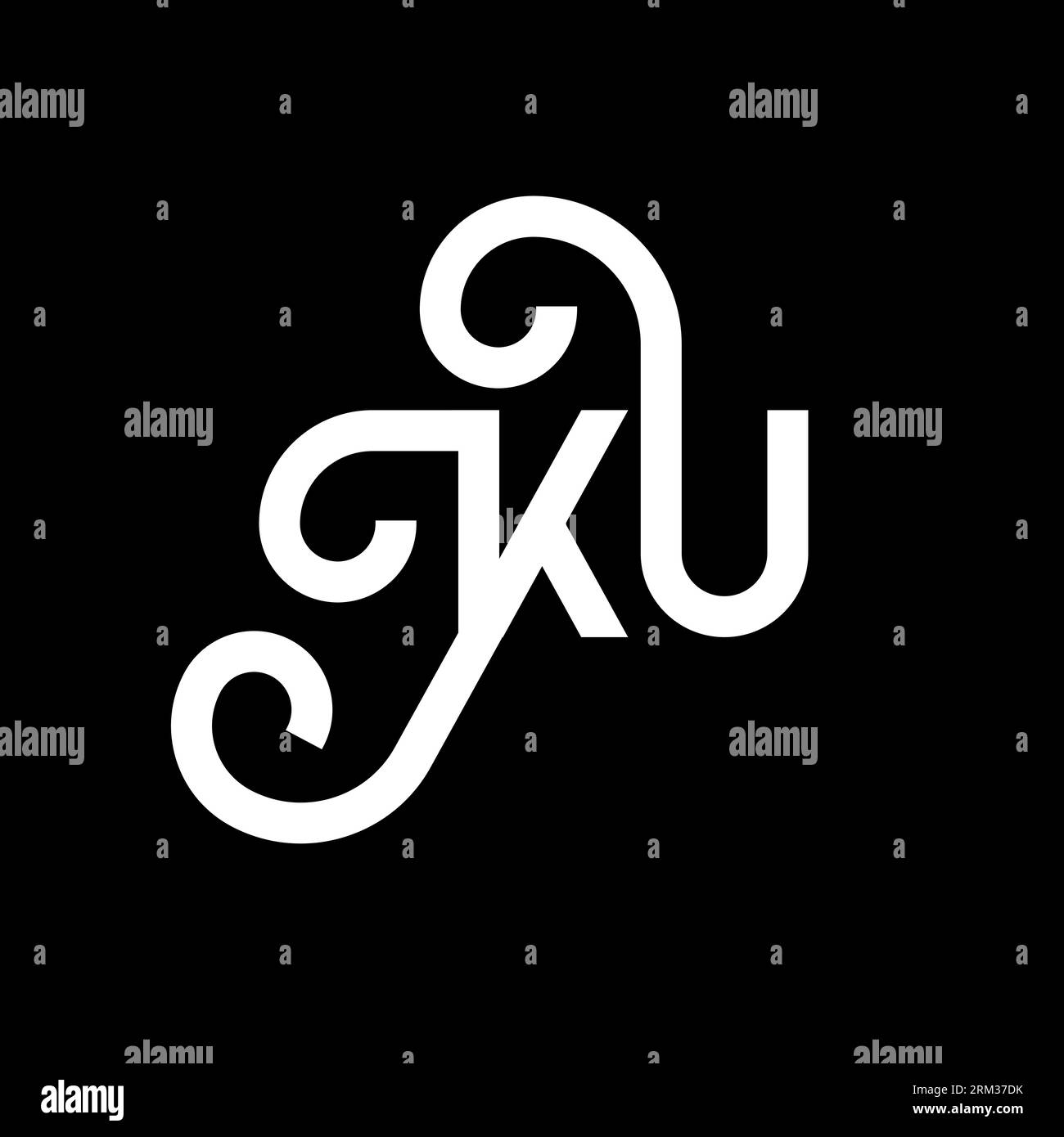 KU letter logo design on black background. KU creative initials letter logo concept. ku letter ...