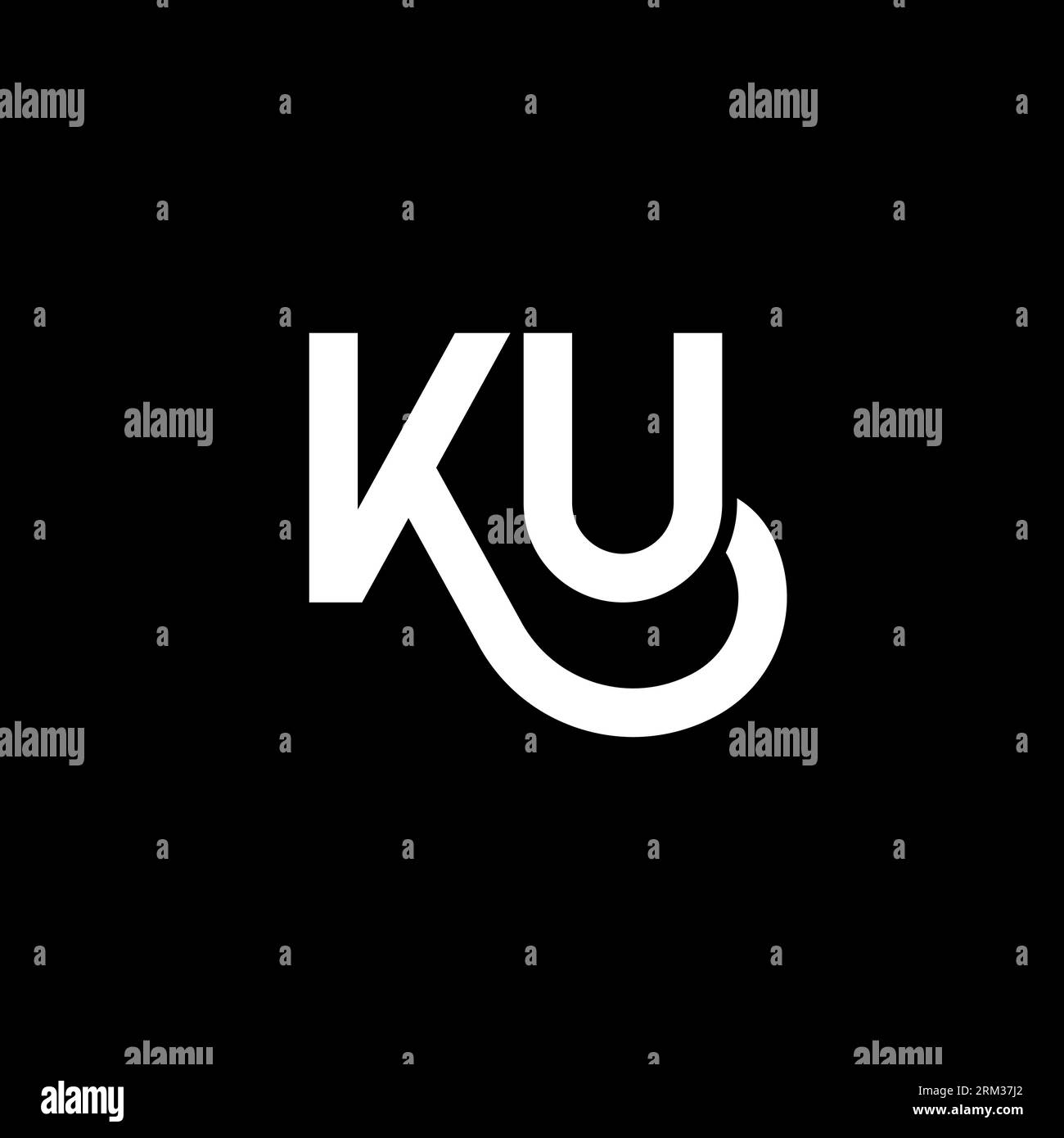 KU letter logo design on black background. KU creative initials letter ...