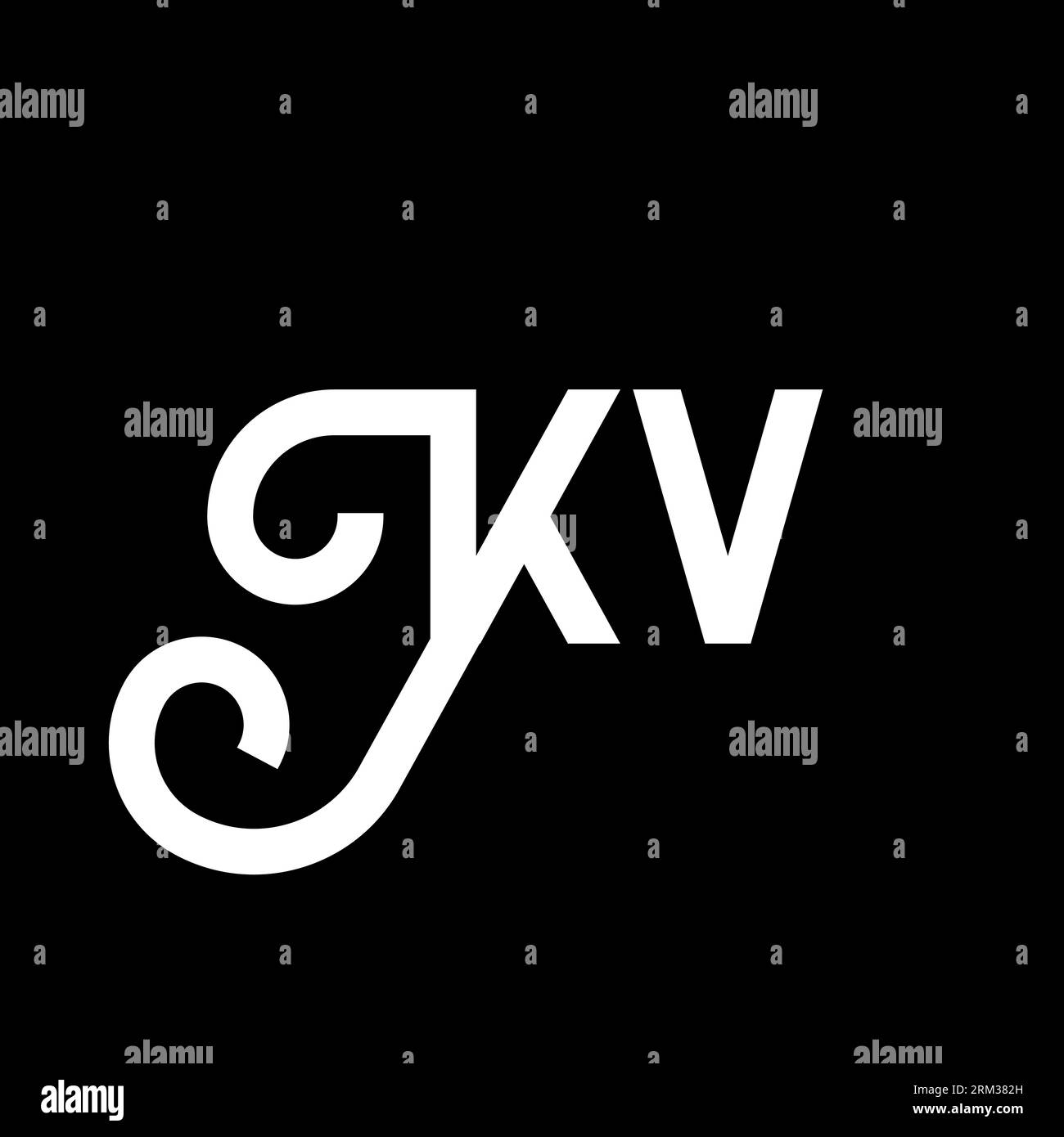 KV letter logo design on black background. KV creative initials letter ...