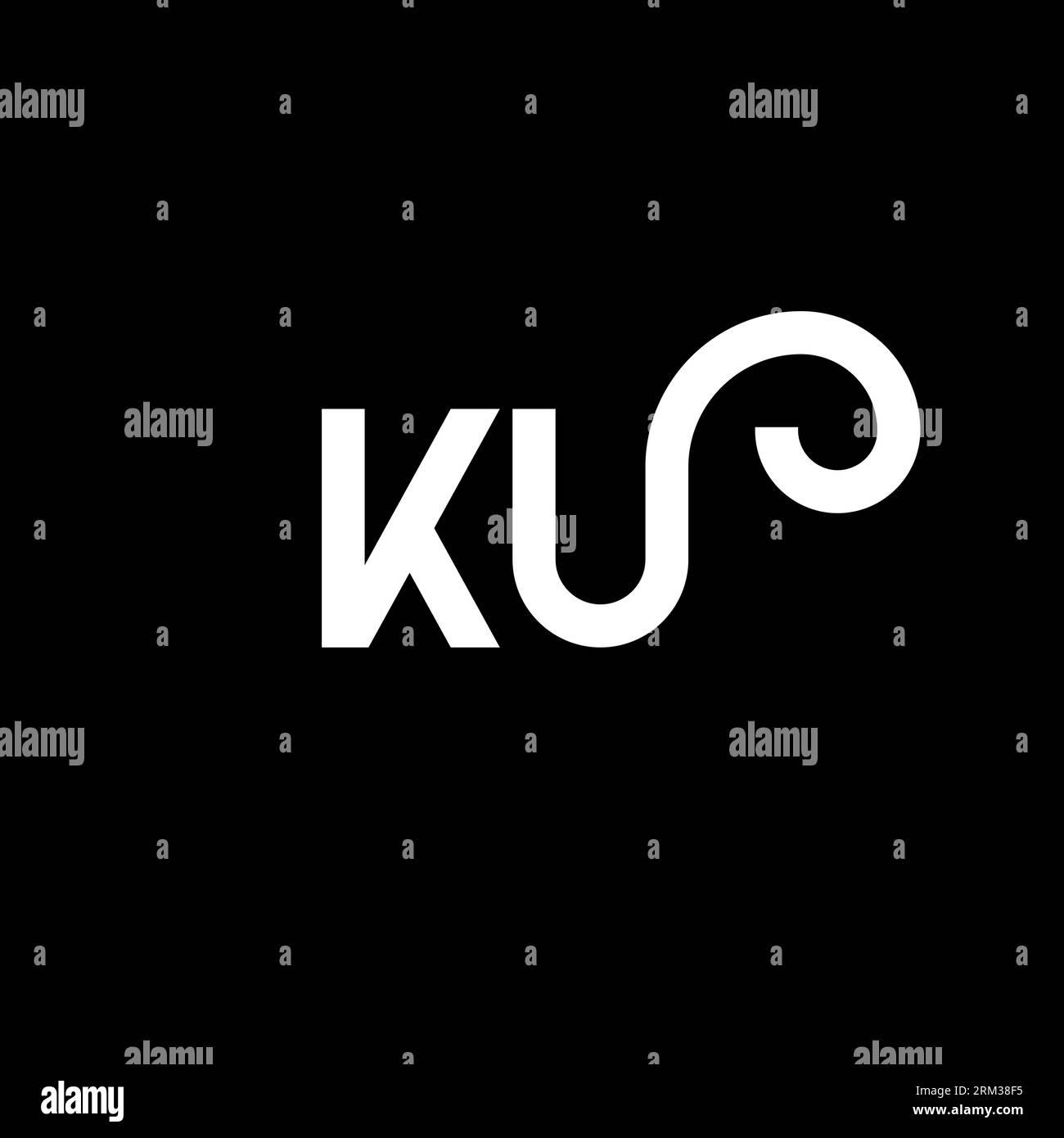 KU letter logo design on black background. KU creative initials letter ...