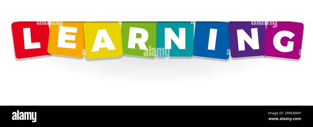 The word Learning. Vector banner with the text colored rainbow Stock Vector Image & Art - Alamy