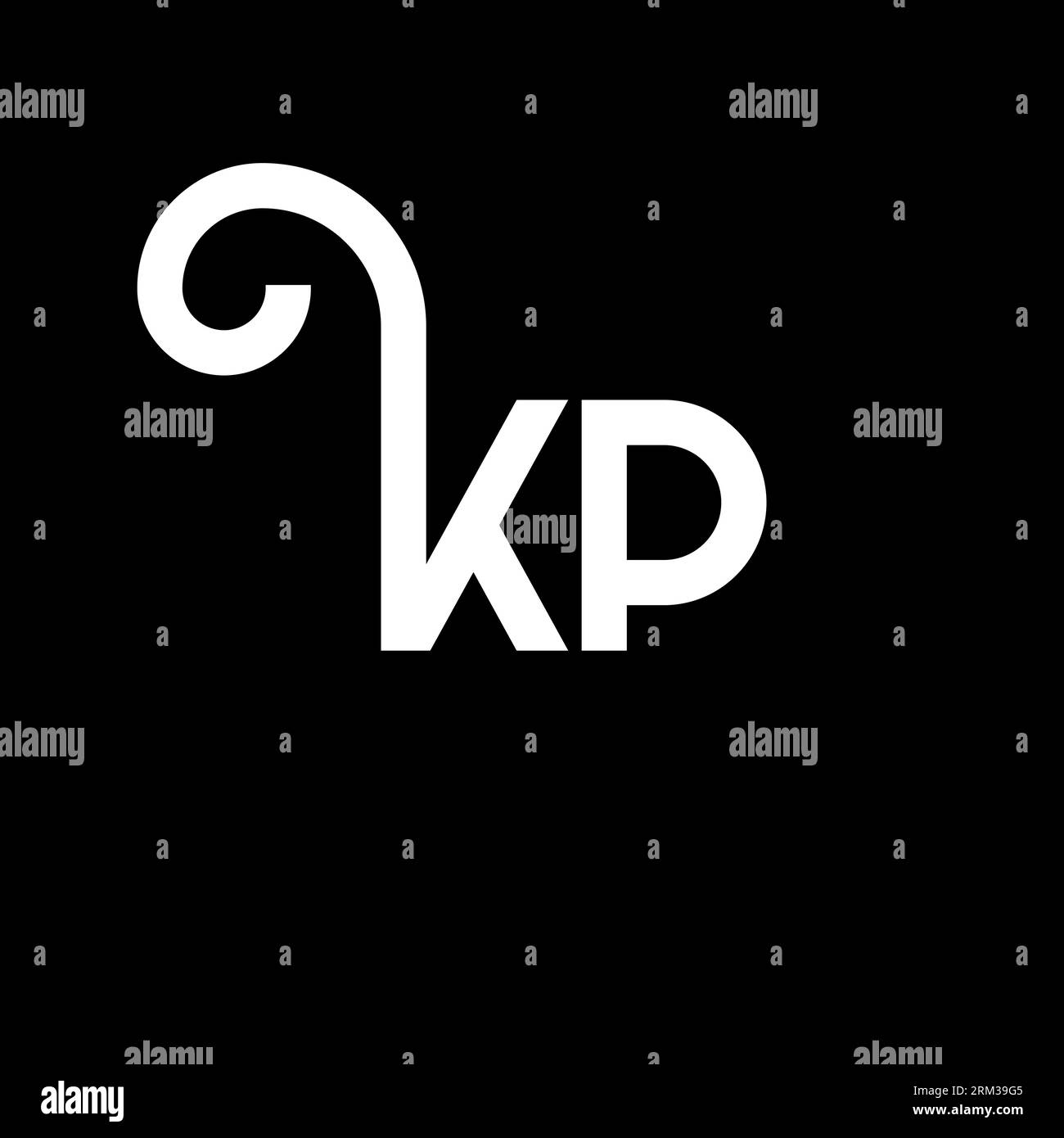 KP letter logo design on black background. KP creative initials letter ...