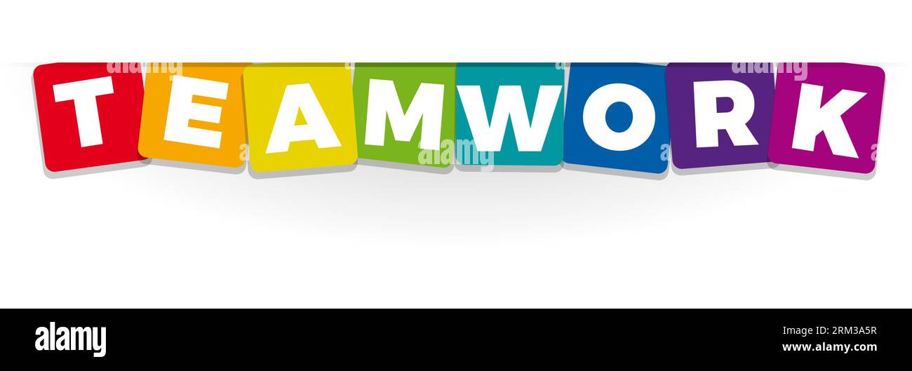 The word Teamwork. Vector banner with the text colored rainbow Stock ...