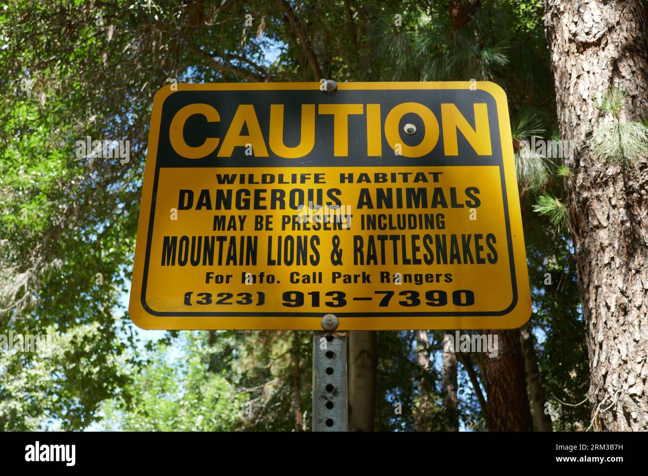 Los Angeles, California, USA 22nd August 2023 Caution Wildlife Habitat ...