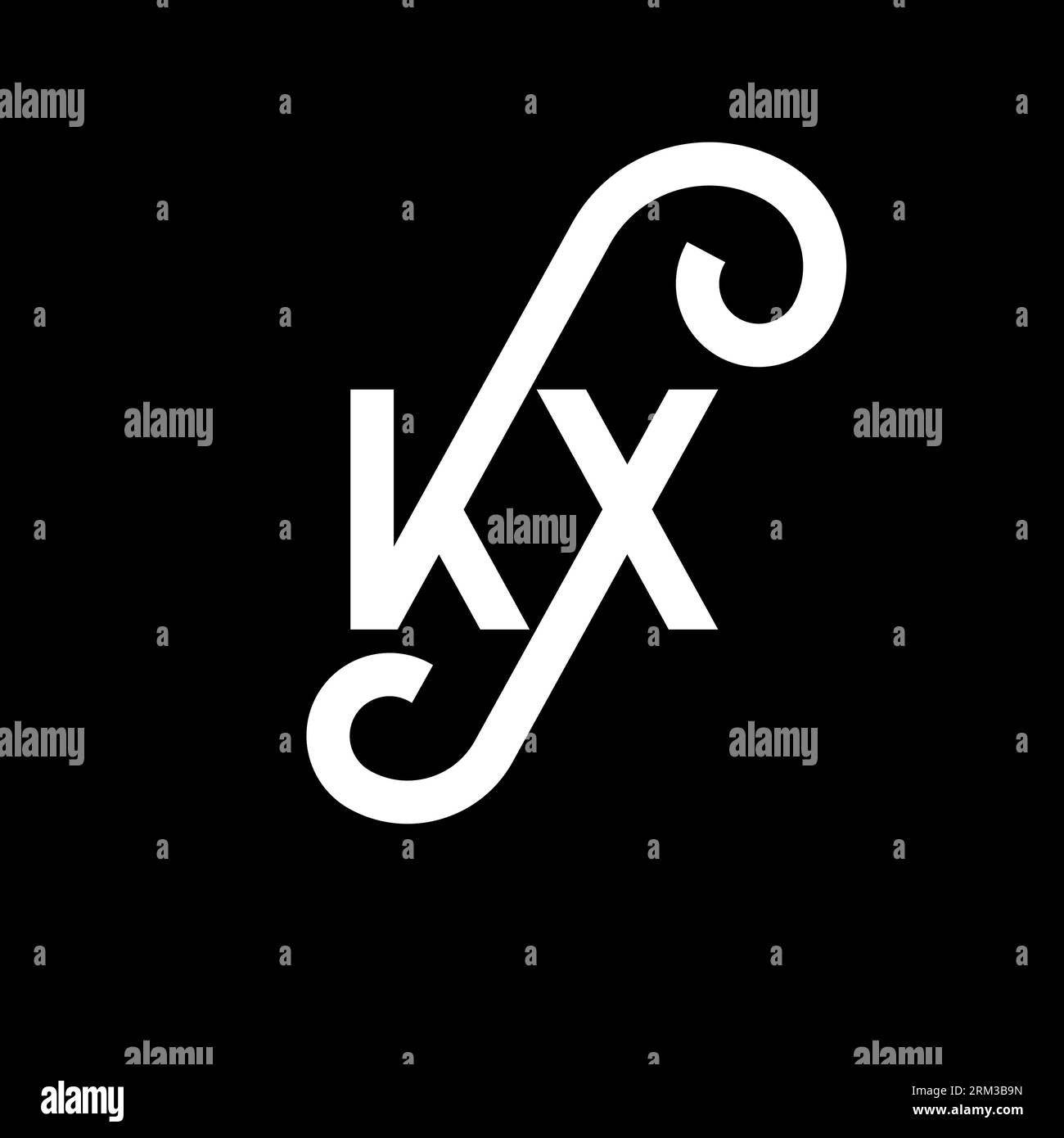 KX letter logo design on black background. KX creative initials letter ...