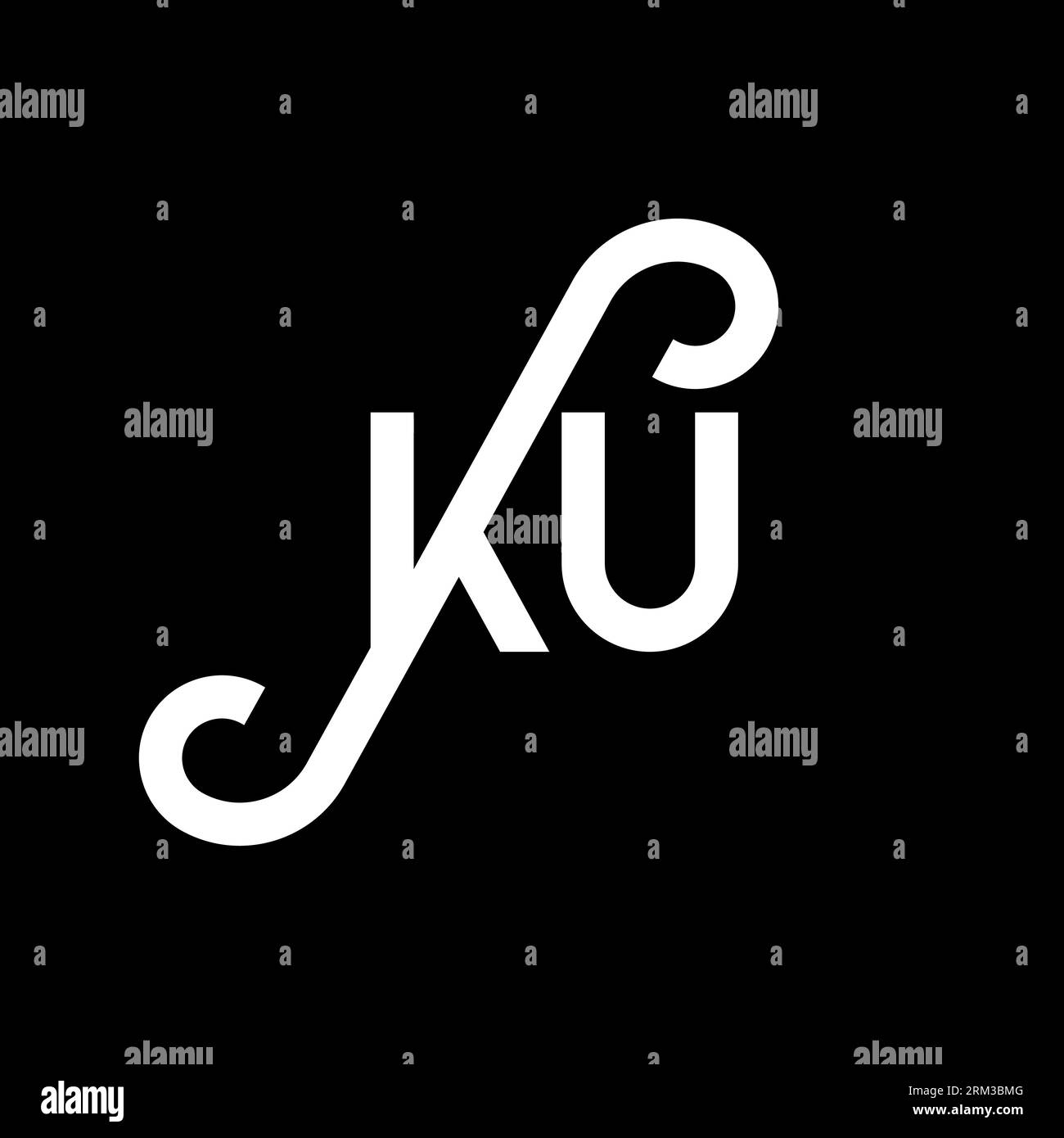 KU letter logo design on black background. KU creative initials letter ...