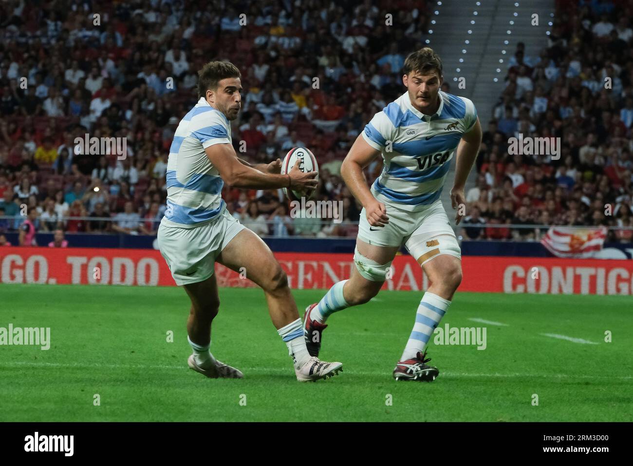 Players in action during the international friendly rugby match prior ...