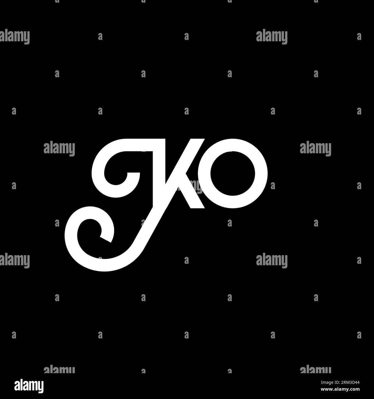 KO letter logo design on black background. KO creative initials letter ...