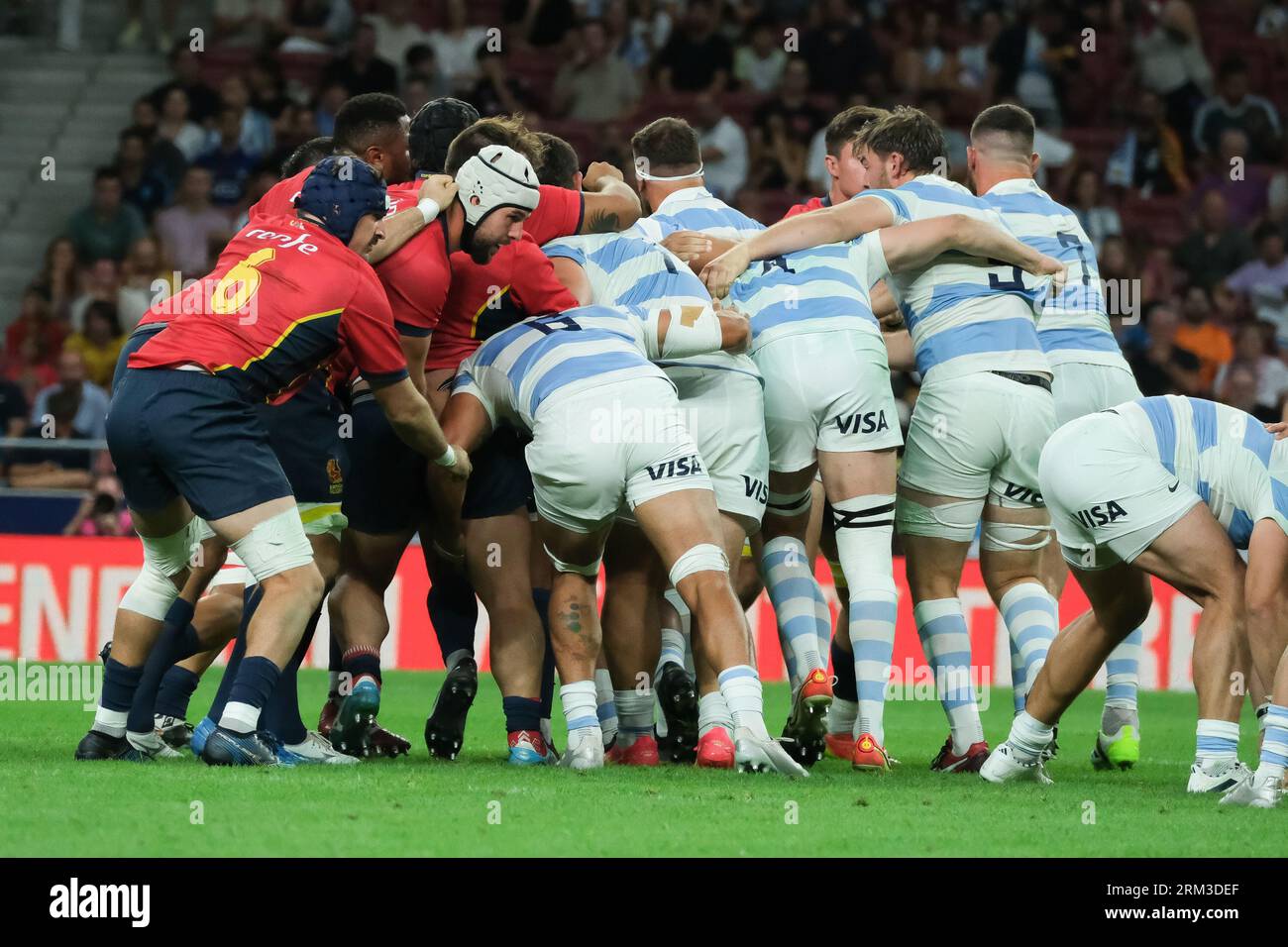 Players in action during the international friendly rugby match prior ...