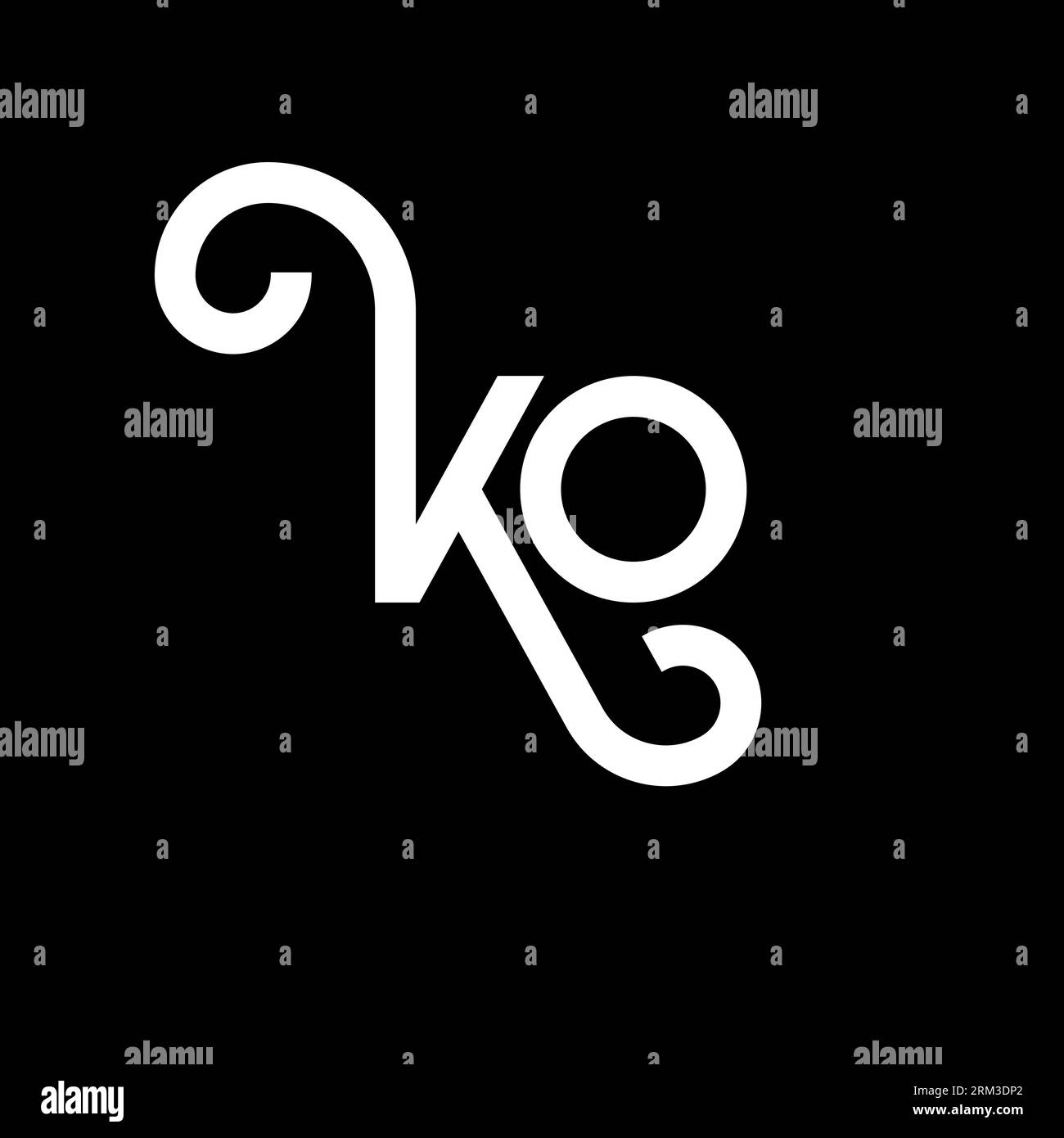 KO letter logo design on black background. KO creative initials letter ...