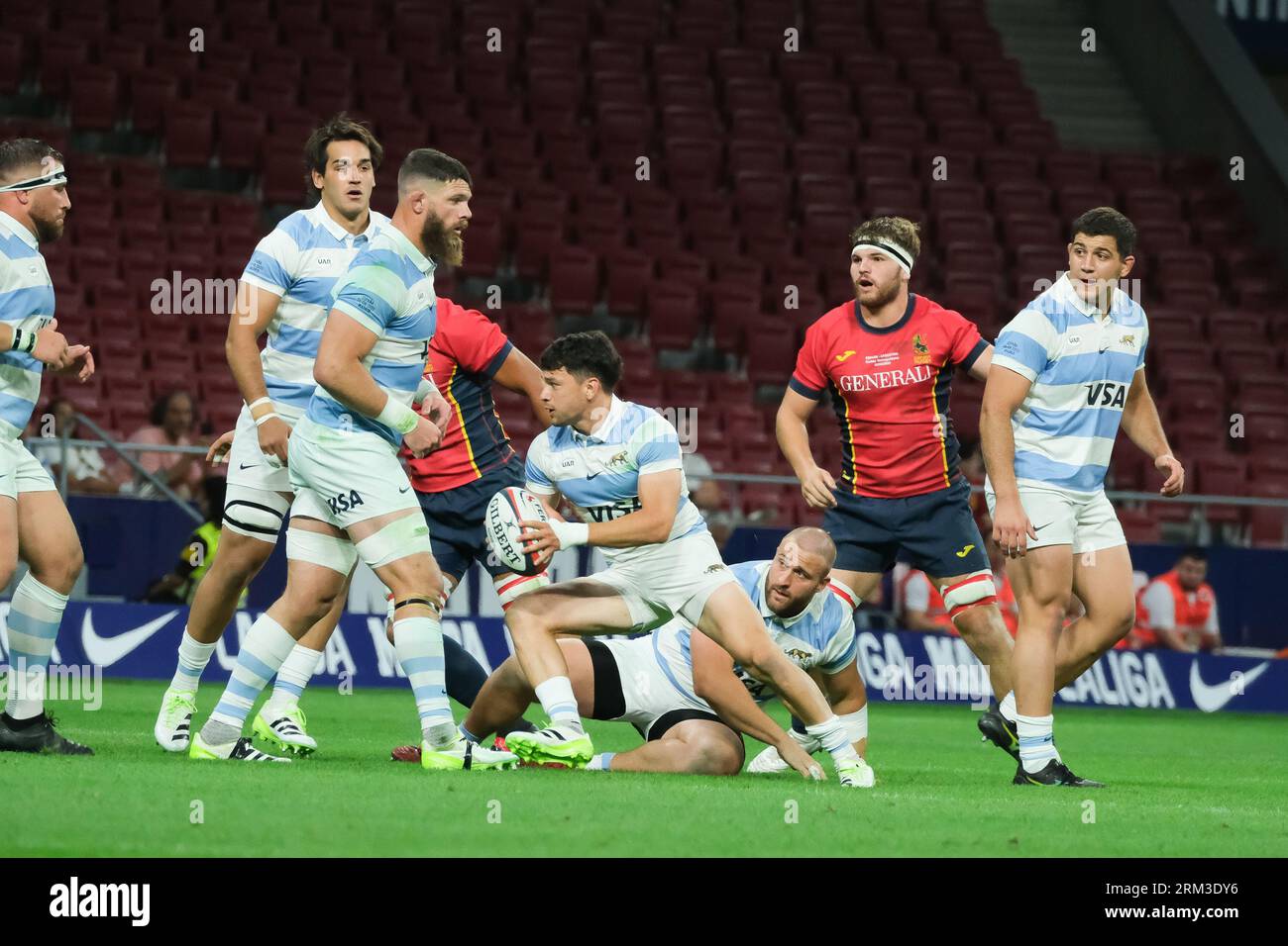 Players in action during the international friendly rugby match prior ...