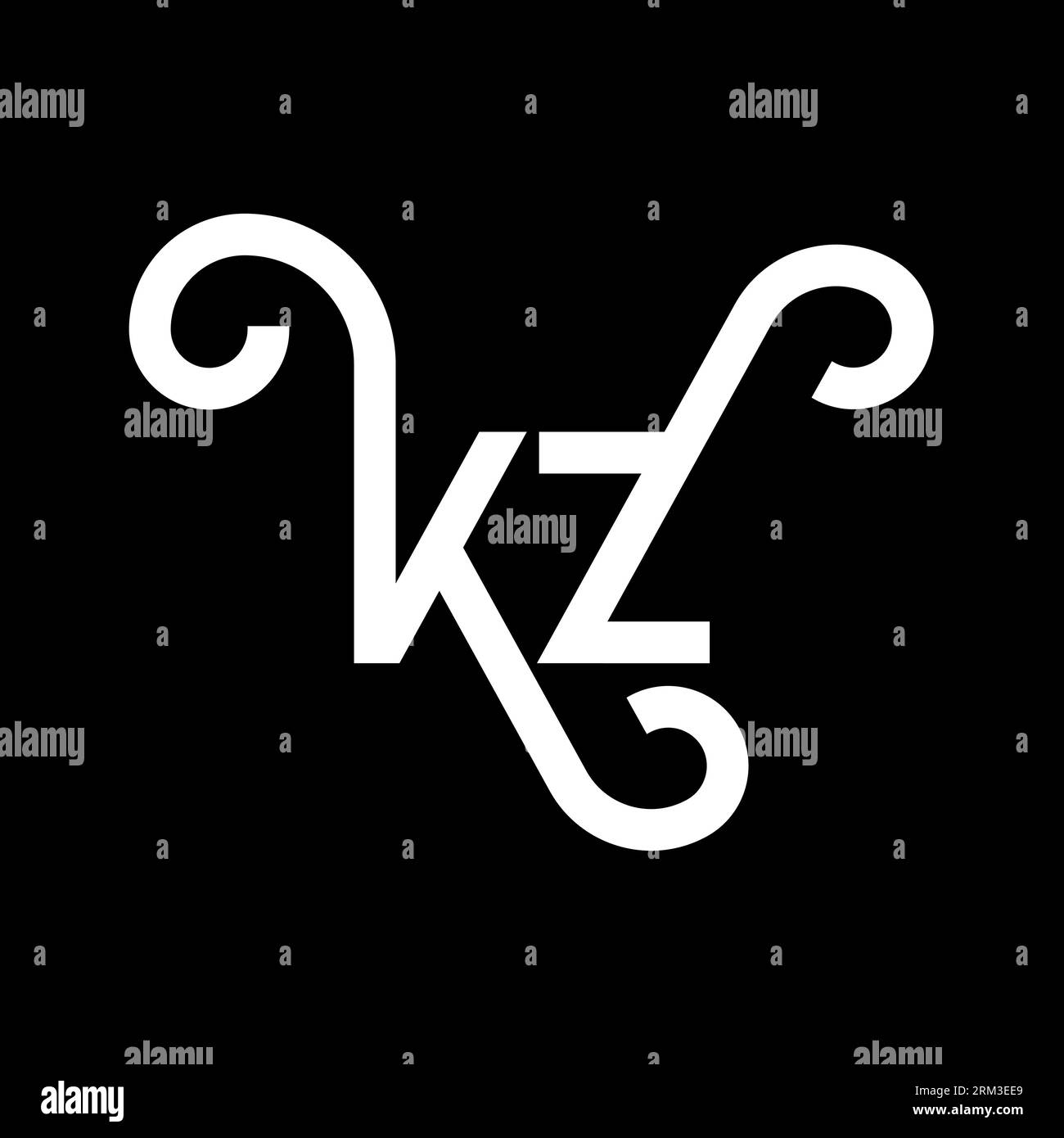 KZ Letter Logo Design. Initial letters KZ logo icon. Abstract letter KZ ...