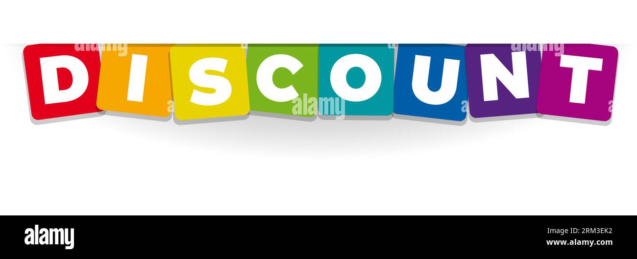 The word Discount. Vector banner with the text colored rainbow Stock ...