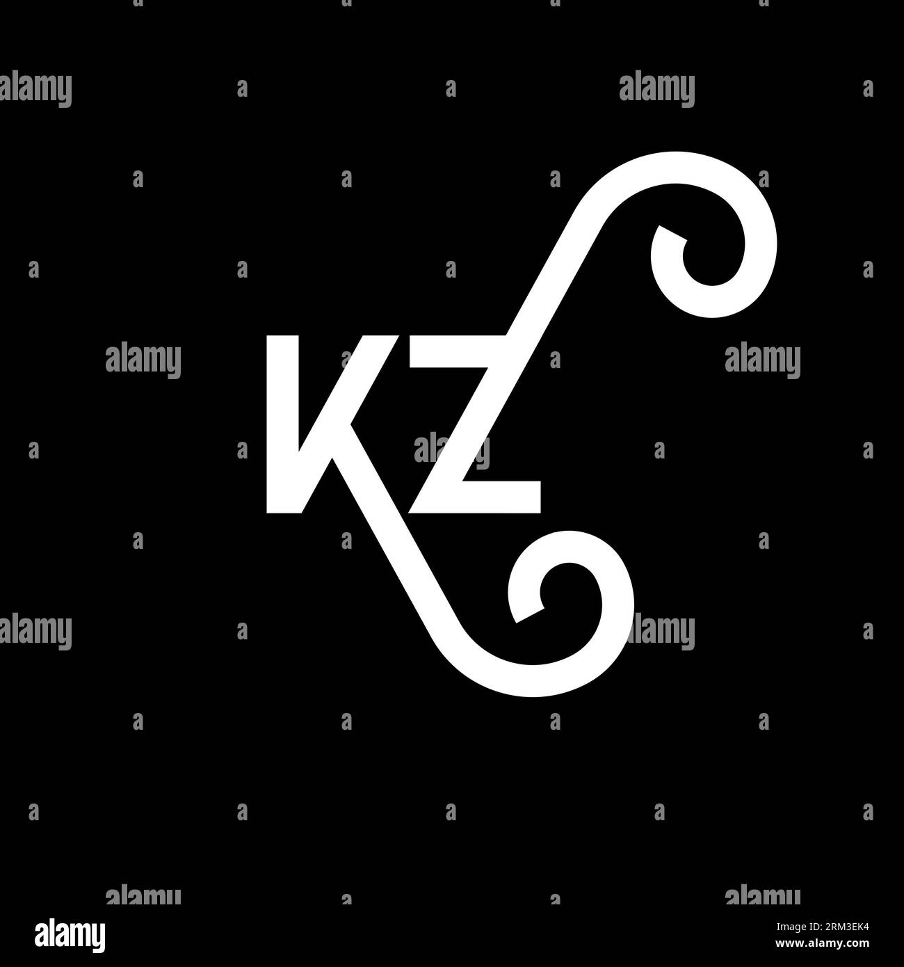 KZ Letter Logo Design. Initial letters KZ logo icon. Abstract letter KZ ...