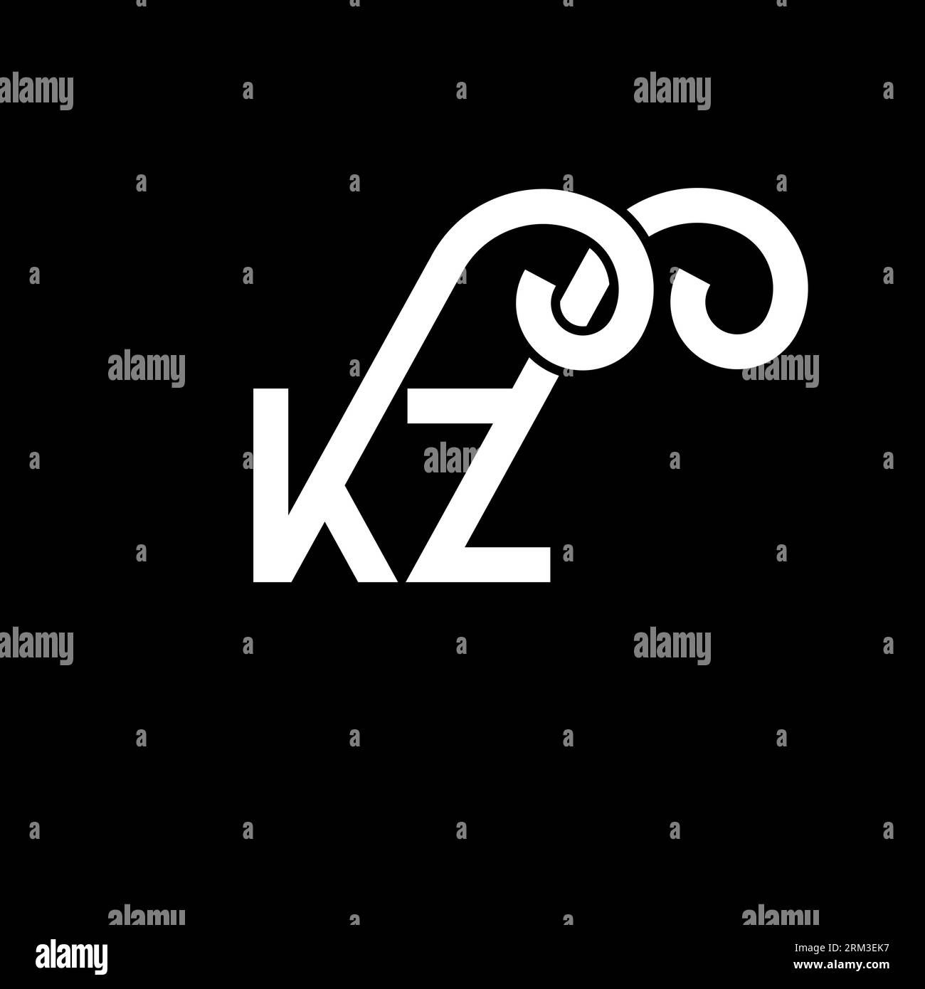 KZ Letter Logo Design. Initial letters KZ logo icon. Abstract letter KZ ...