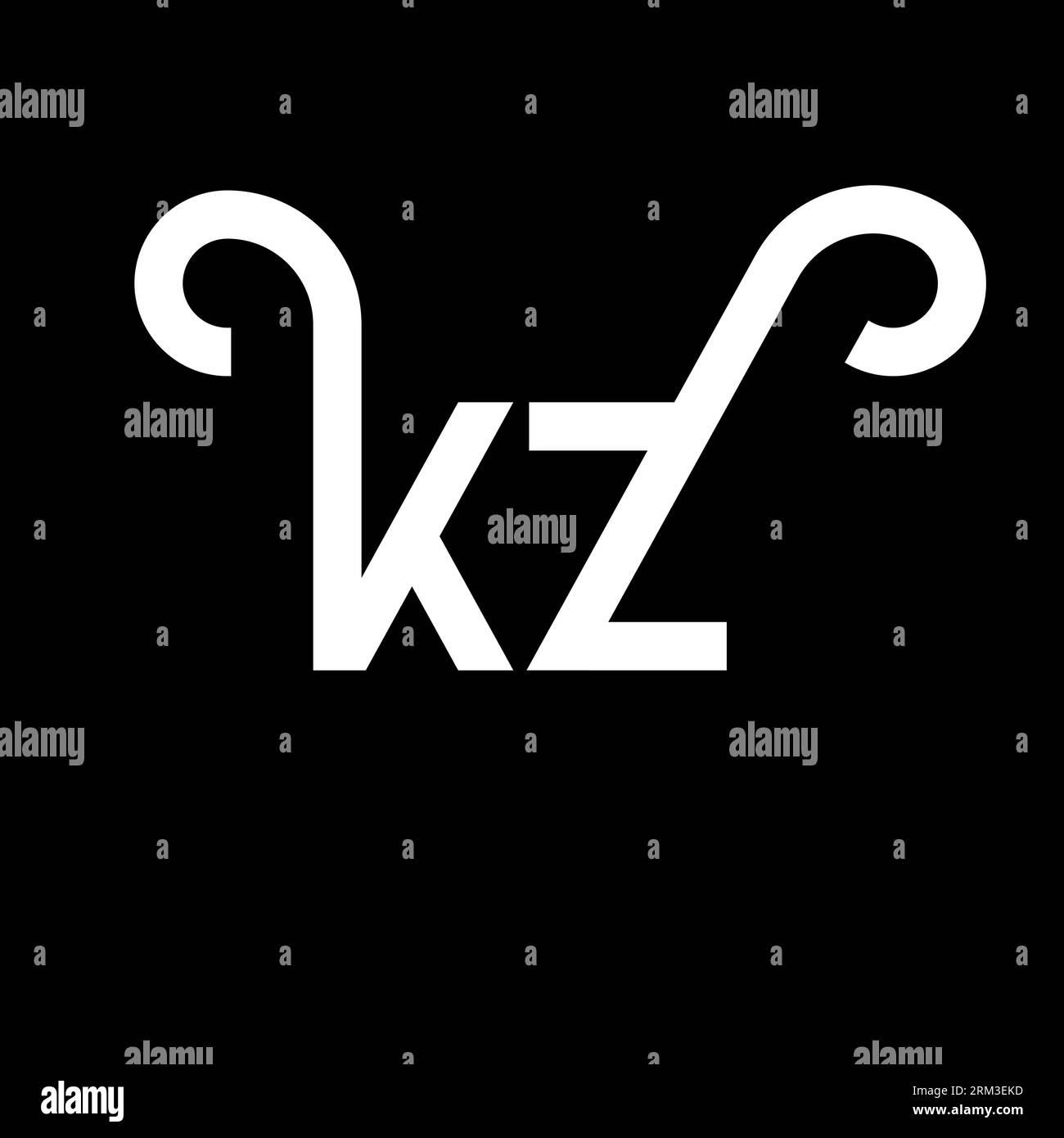 KZ Letter Logo Design. Initial letters KZ logo icon. Abstract letter KZ ...