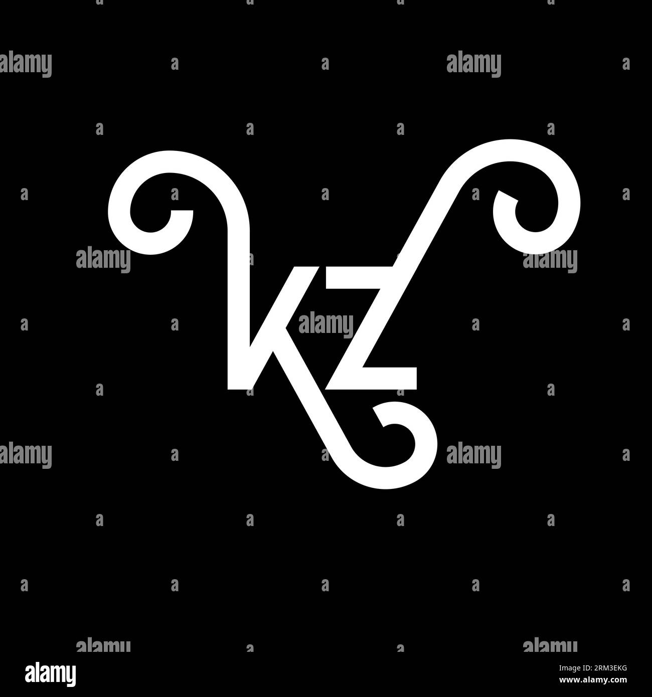 KZ Letter Logo Design. Initial letters KZ logo icon. Abstract letter KZ ...