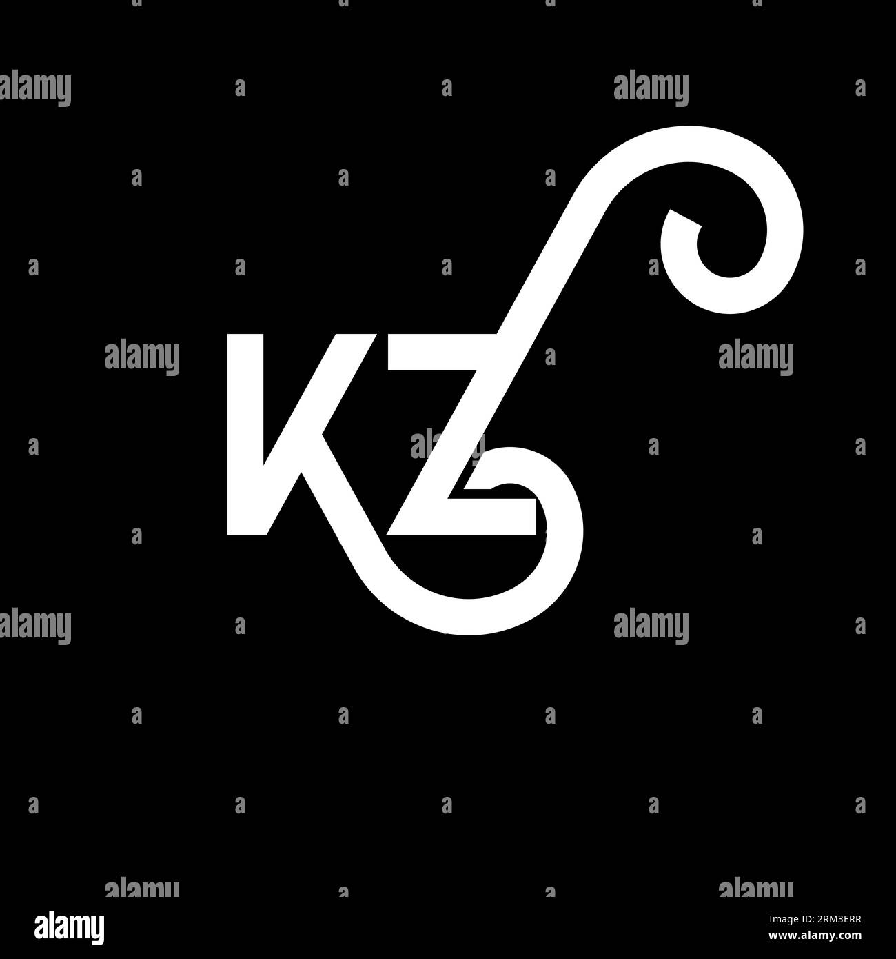 KZ Letter Logo Design. Initial letters KZ logo icon. Abstract letter KZ ...
