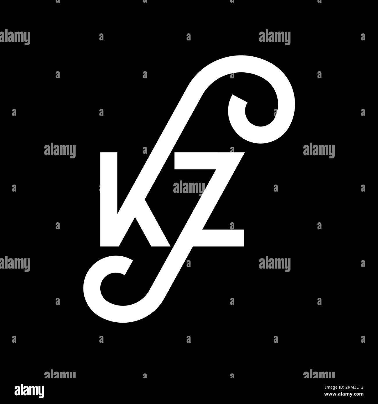 KZ Letter Logo Design. Initial letters KZ logo icon. Abstract letter KZ ...